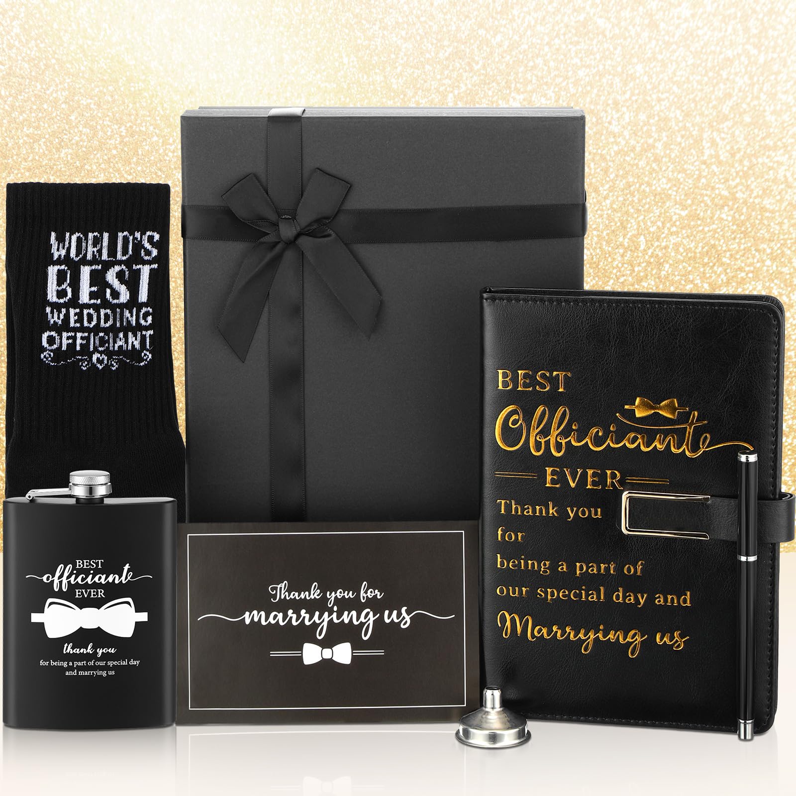 Amazon.com | Skybooly 6 Pcs Wedding Officiant Gift 8 oz Men Flask Set ...