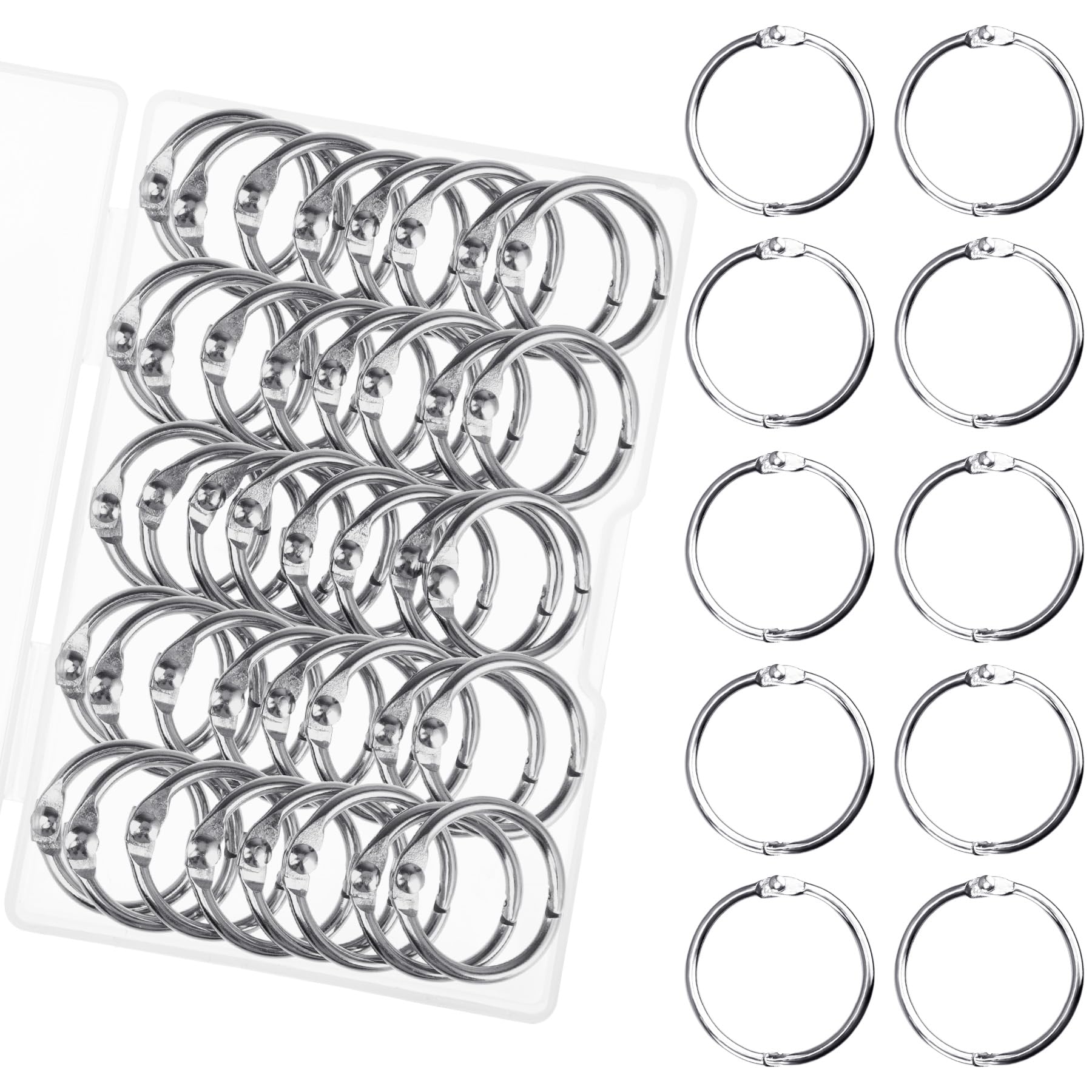 HAUTOCO 50 Pcs Binder Rings, 19mm/0.78 Inch Loose Leaf Binder Rings ...