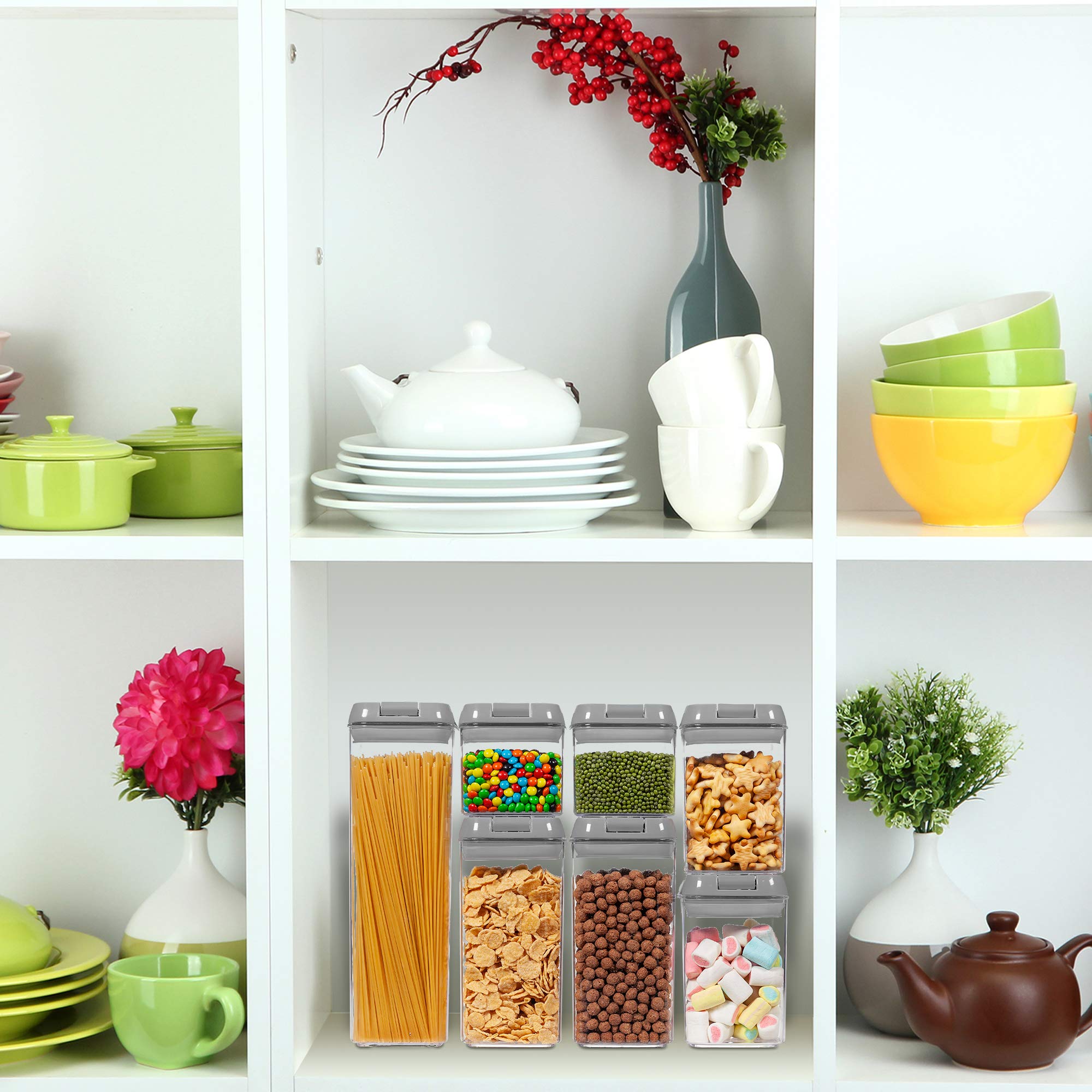 Recipientes herméticos para almacenamiento de alimento...B087CRGWTS ...