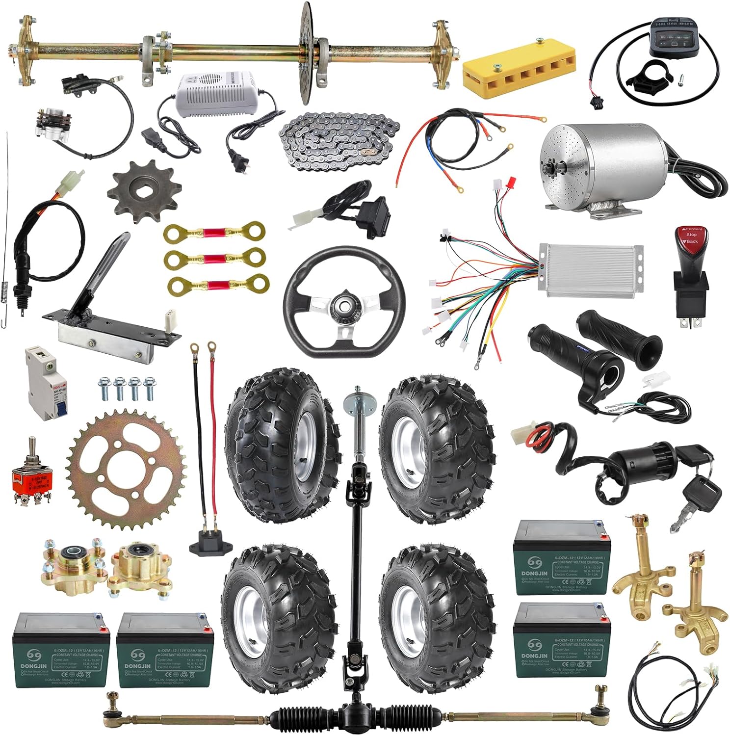 Amazon.com: YC Yier 32" Complete Go Kart Rear Live Axle Kit with 19x7-8" Wheels Tires ...