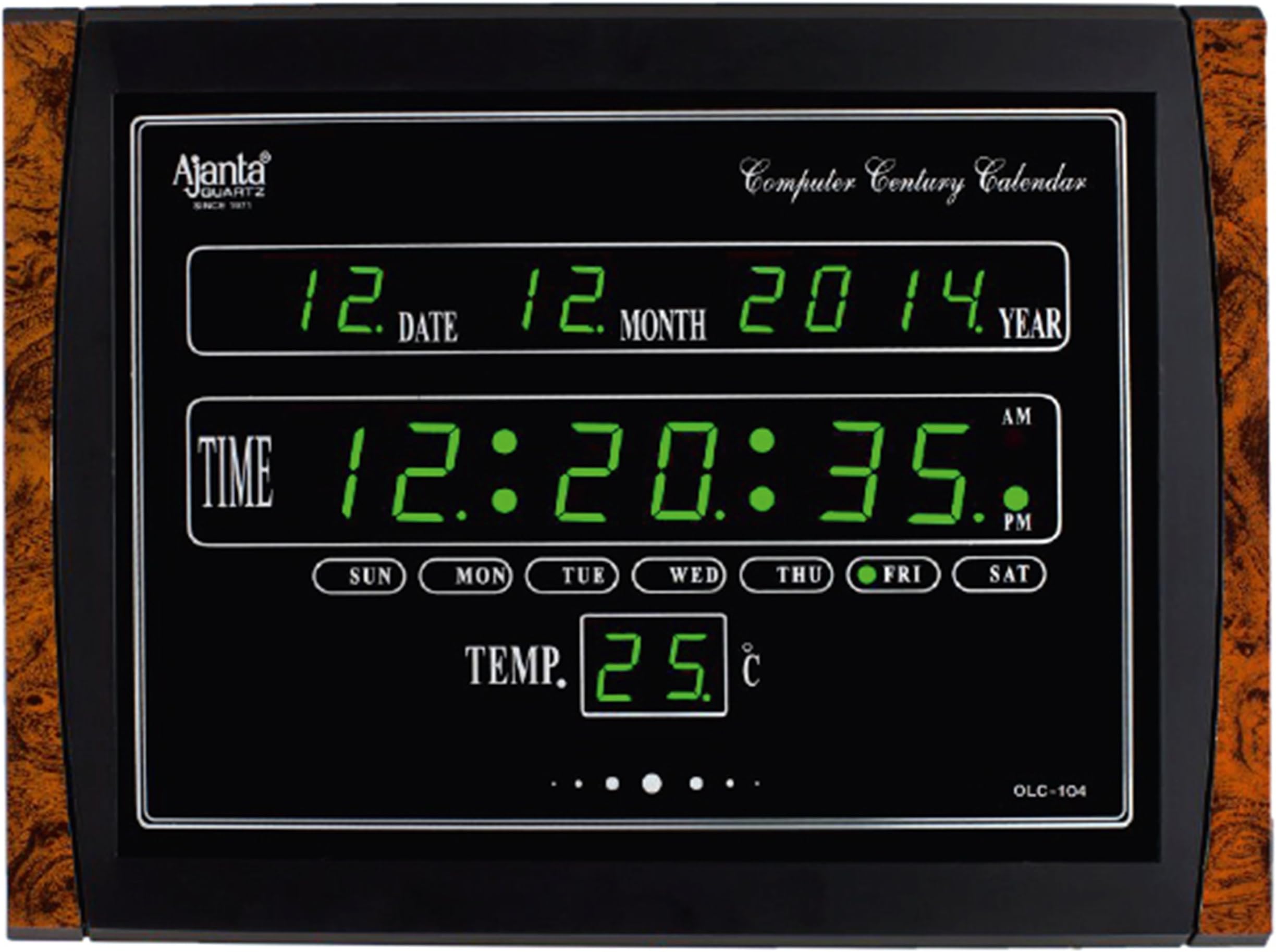 Buy Ajanta Quartz Glass Abstract Digital LED Rectangle Wall Clock OLC ...