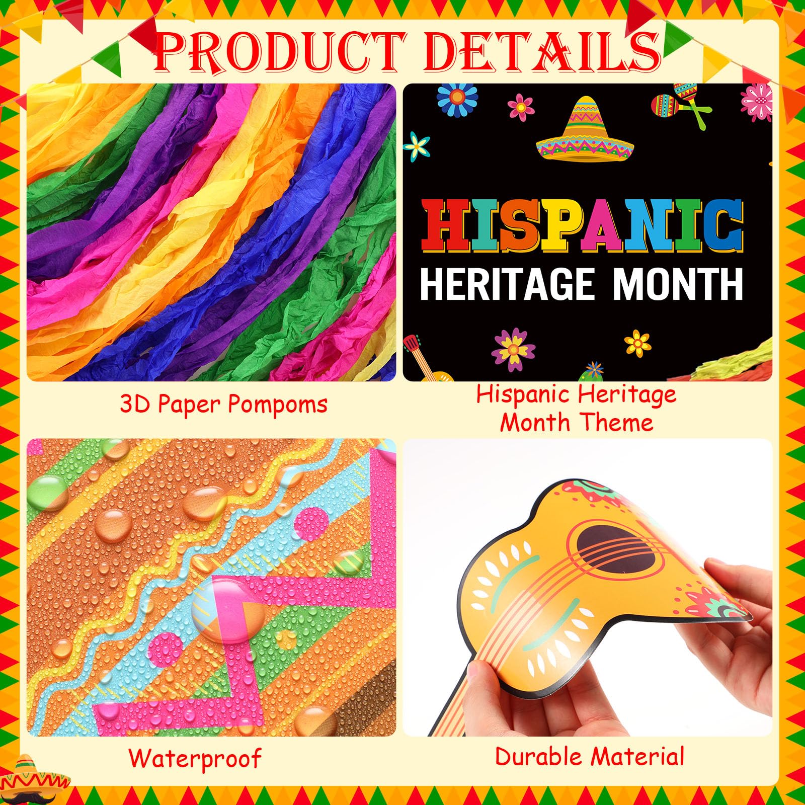 Snapklik.com : Funrous 60 Pcs Hispanic Heritage Month Bulletin Board ...