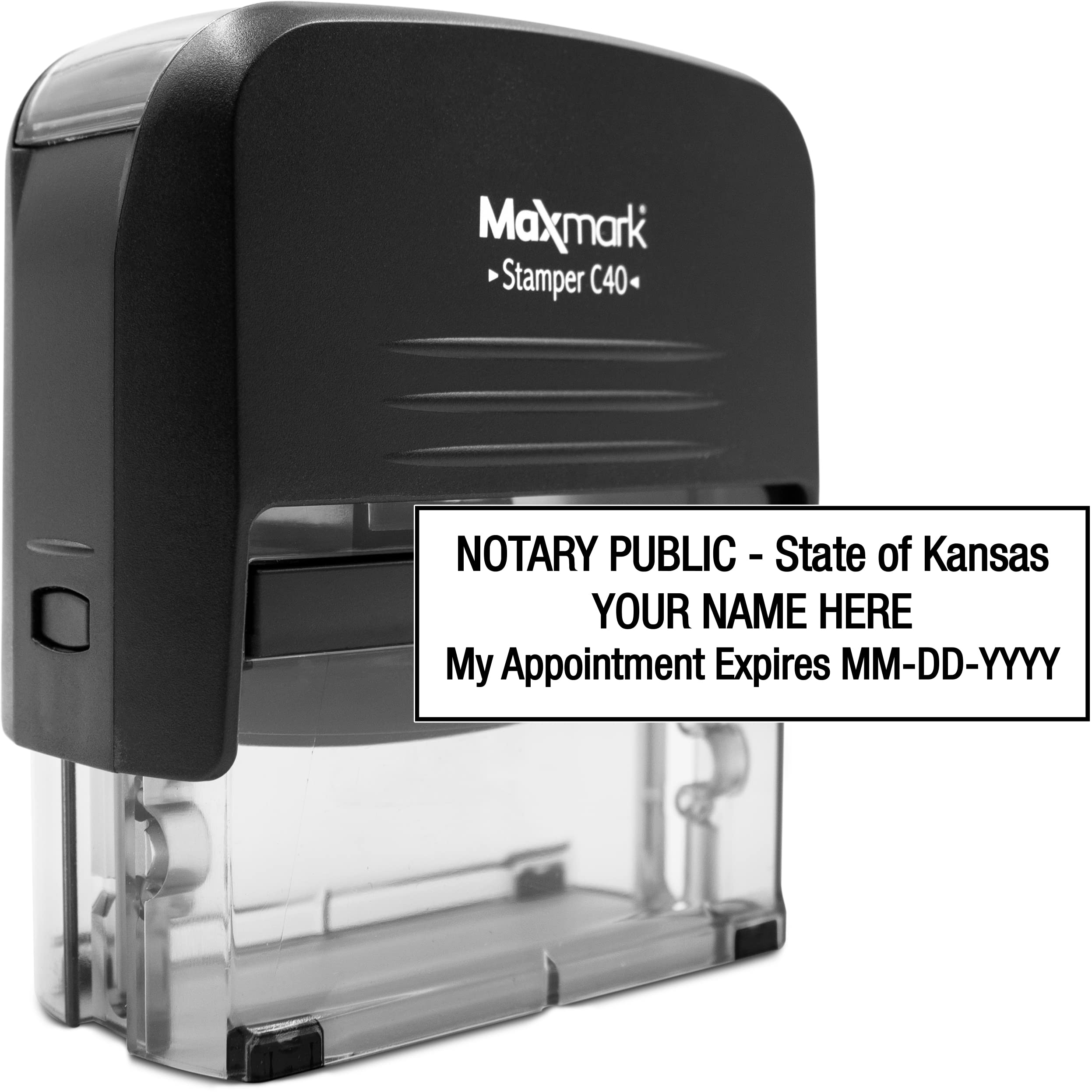 Amazon.com : MaxMark Notary Stamp for State of Kansas- Self Inking ...