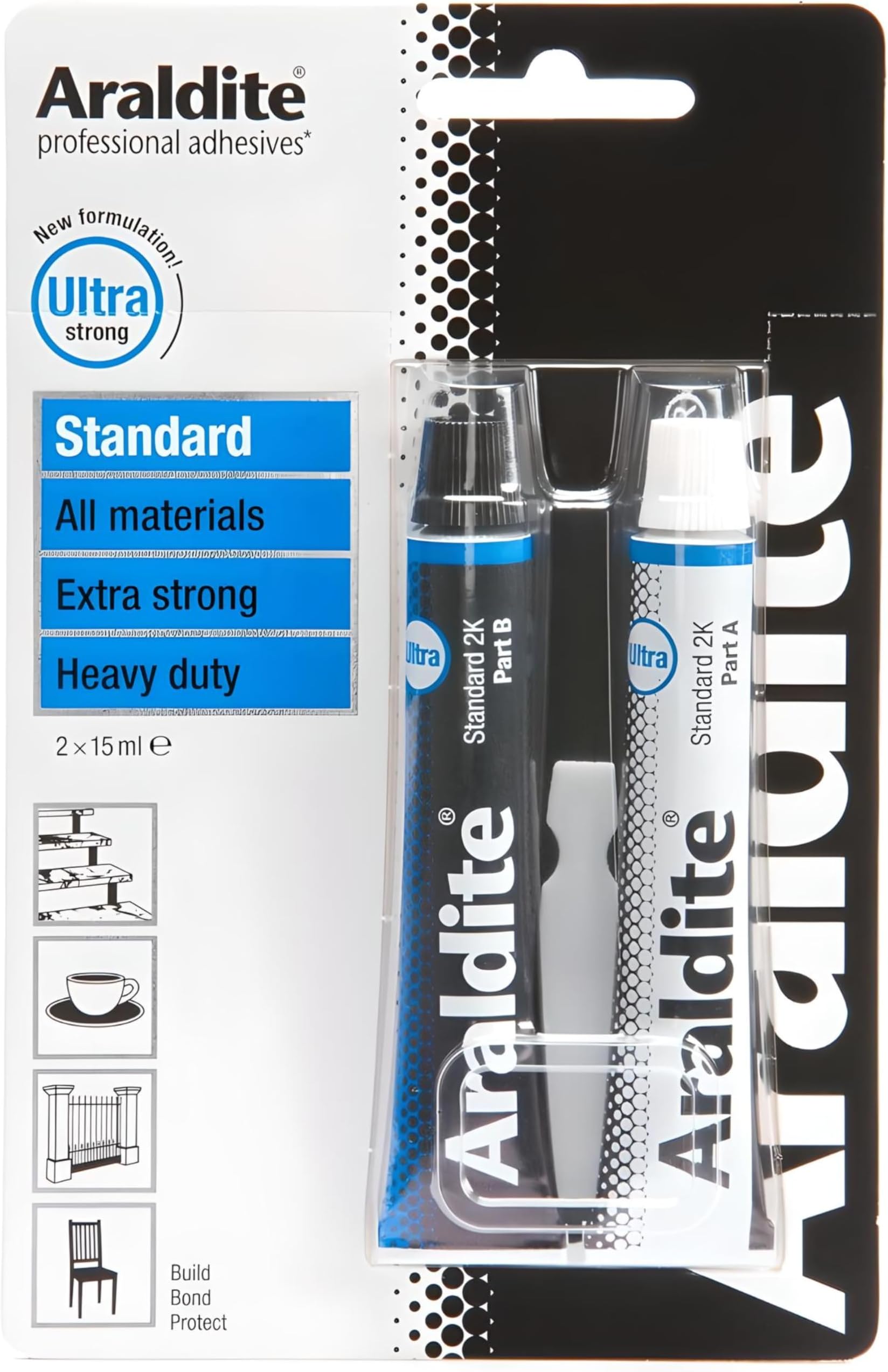 Araldite Ultra Strong Adhesive Glue Blue Standard 2 X 15ml Tubes ...