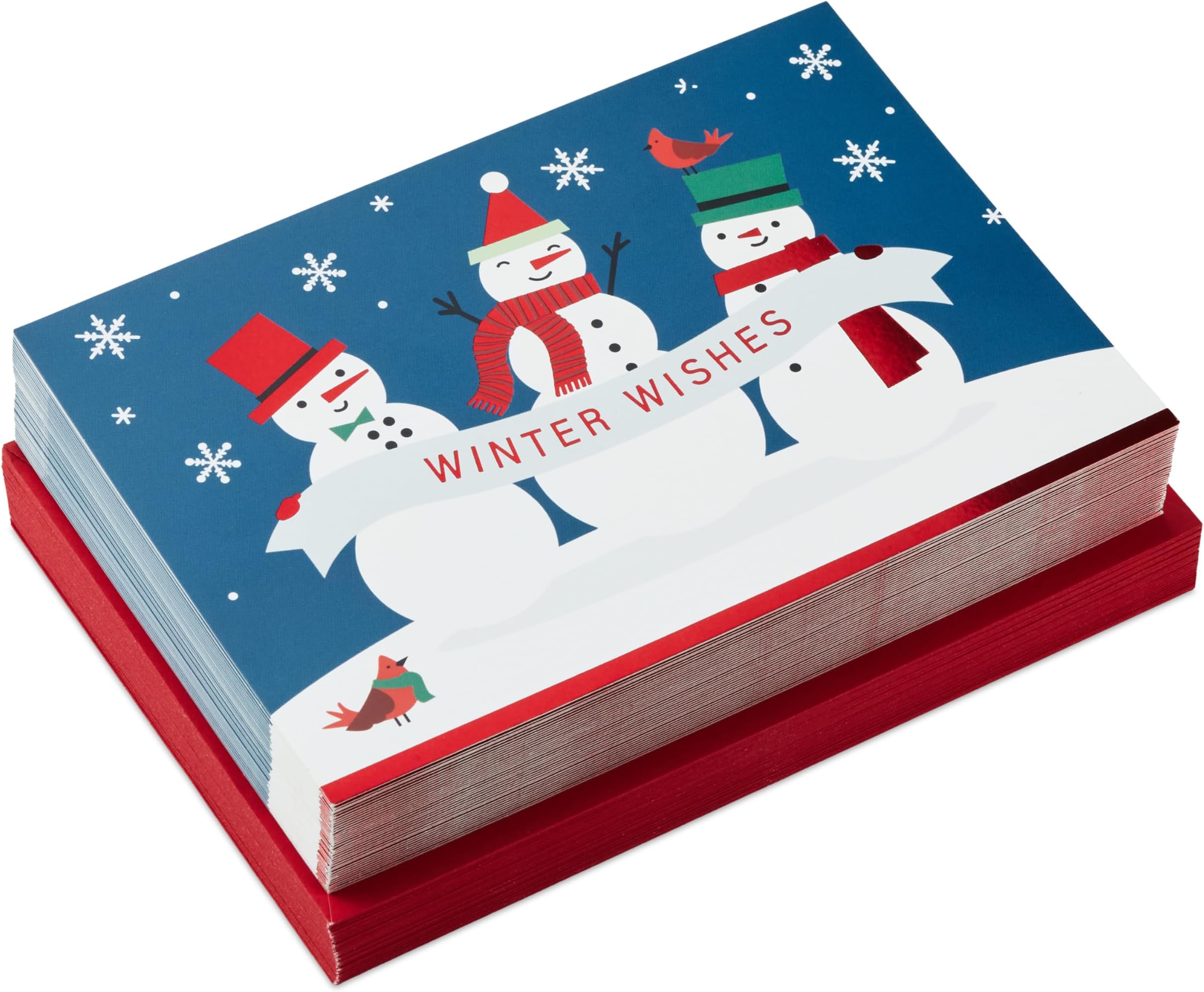 Amazon.com : Hallmark Boxed Christmas Cards, Winter Wishes Snowmen (40 ...