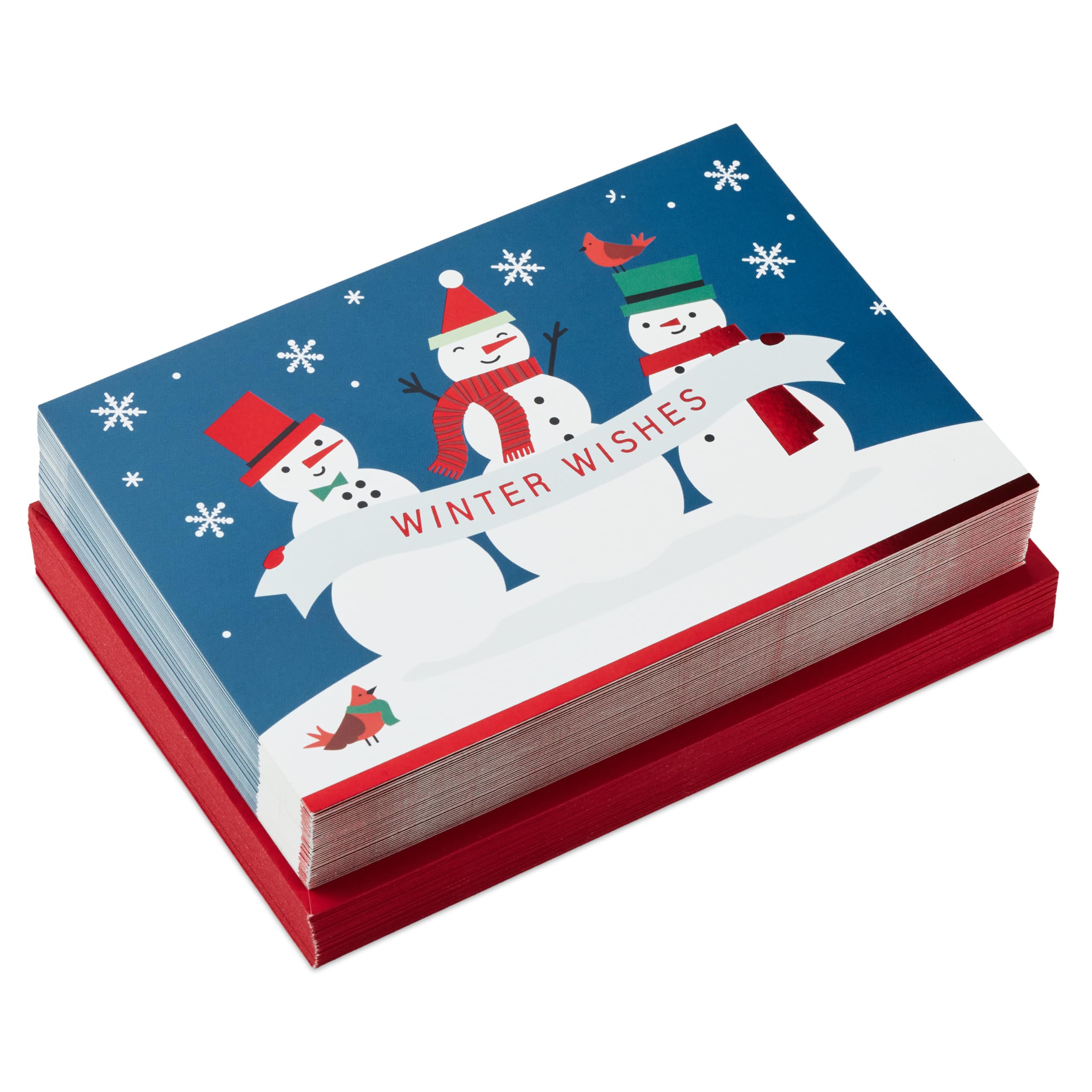Hallmark Boxed Christmas Cards, Winter Wishes Snowmen (40 Cards and 40 ...