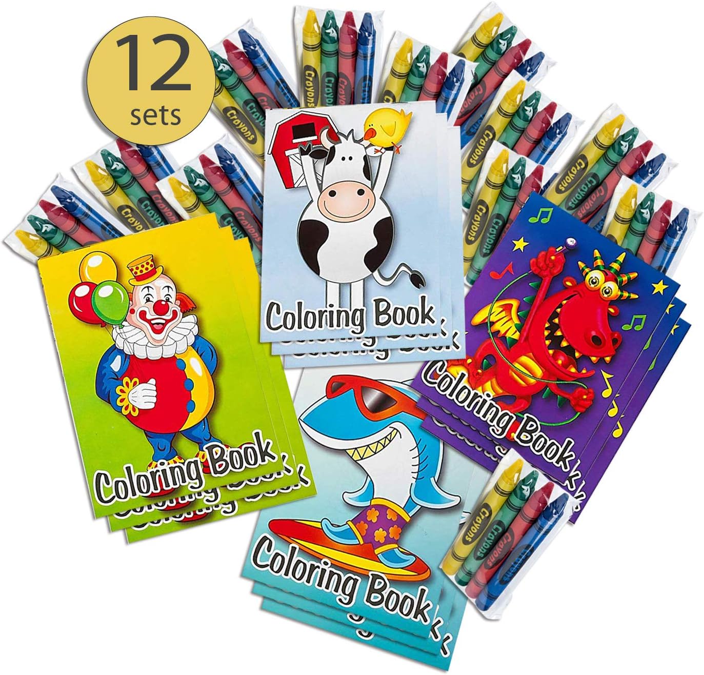 Amazon.com: THEMONG Mini Coloring Books and Crayons Party Favors Goodie ...