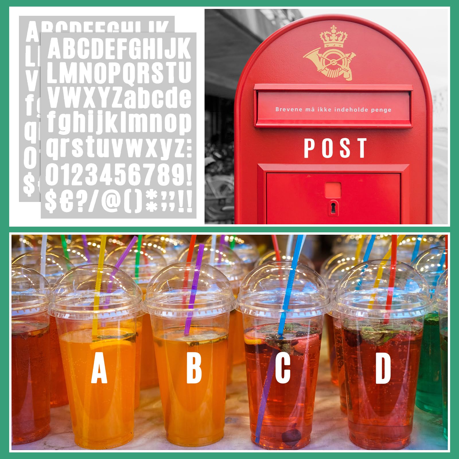 Snapklik.com : Qilery 32 Sheets 1 Inch Letter And Number Stickers Self ...