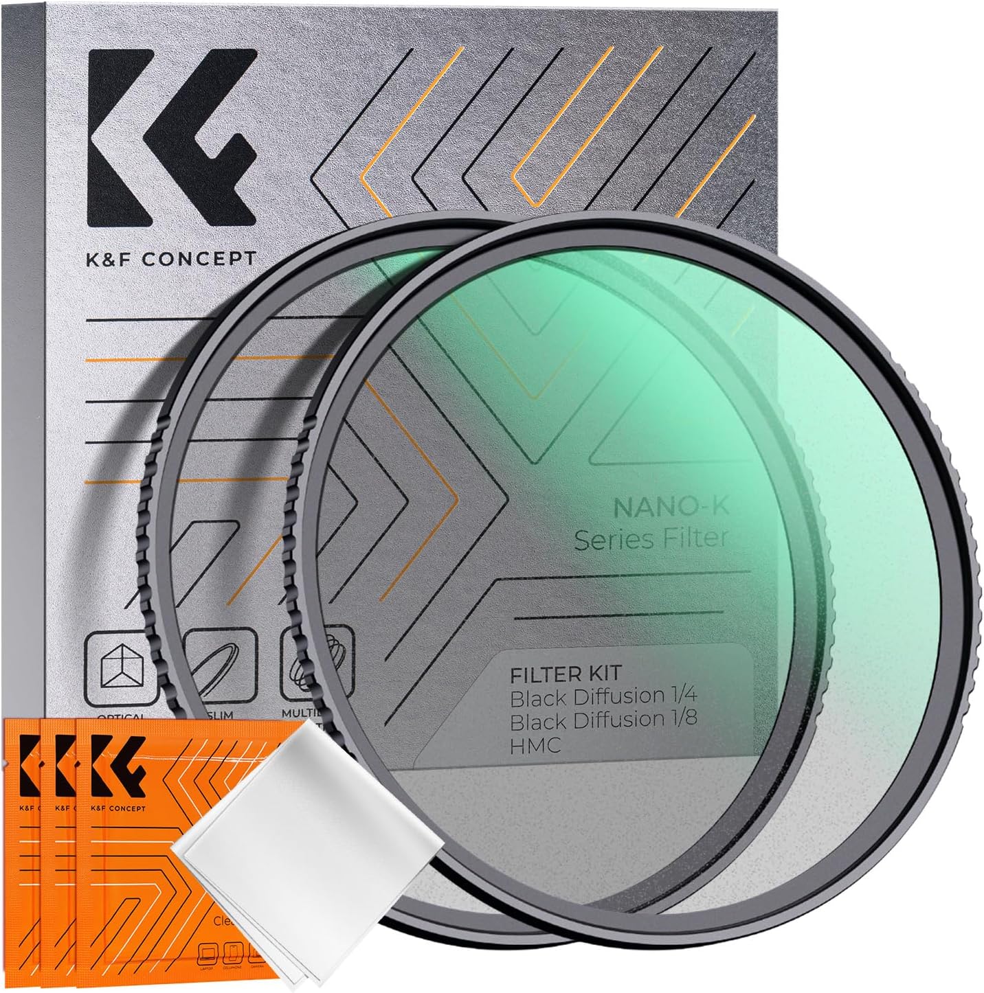 K&F Concept 82mm Black Diffusion 1/4 +1/8 Filter Kit Black-Mist Soft ...