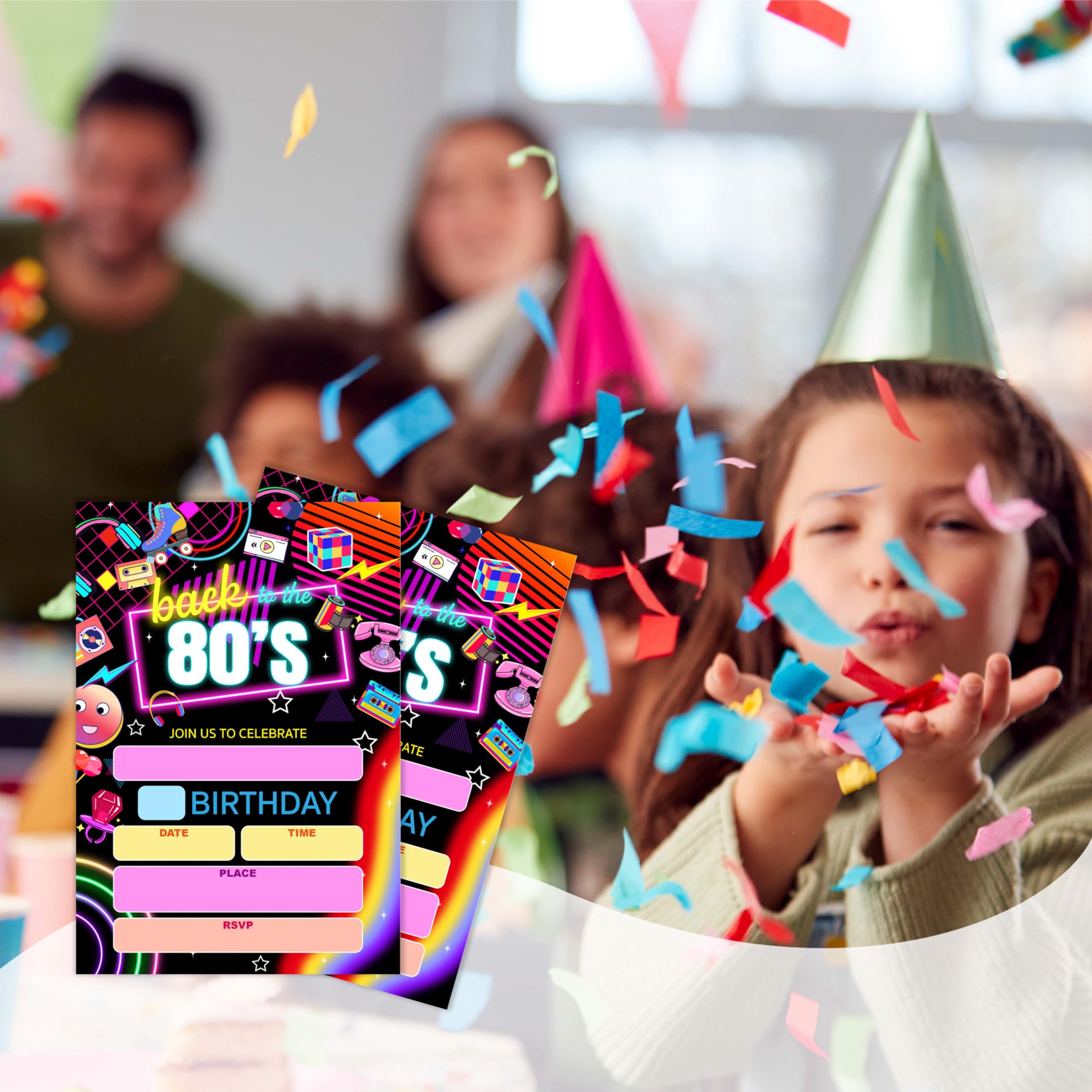 1980s Theme Party Invitation Templates Radical & Neon} 80s Party Ideas