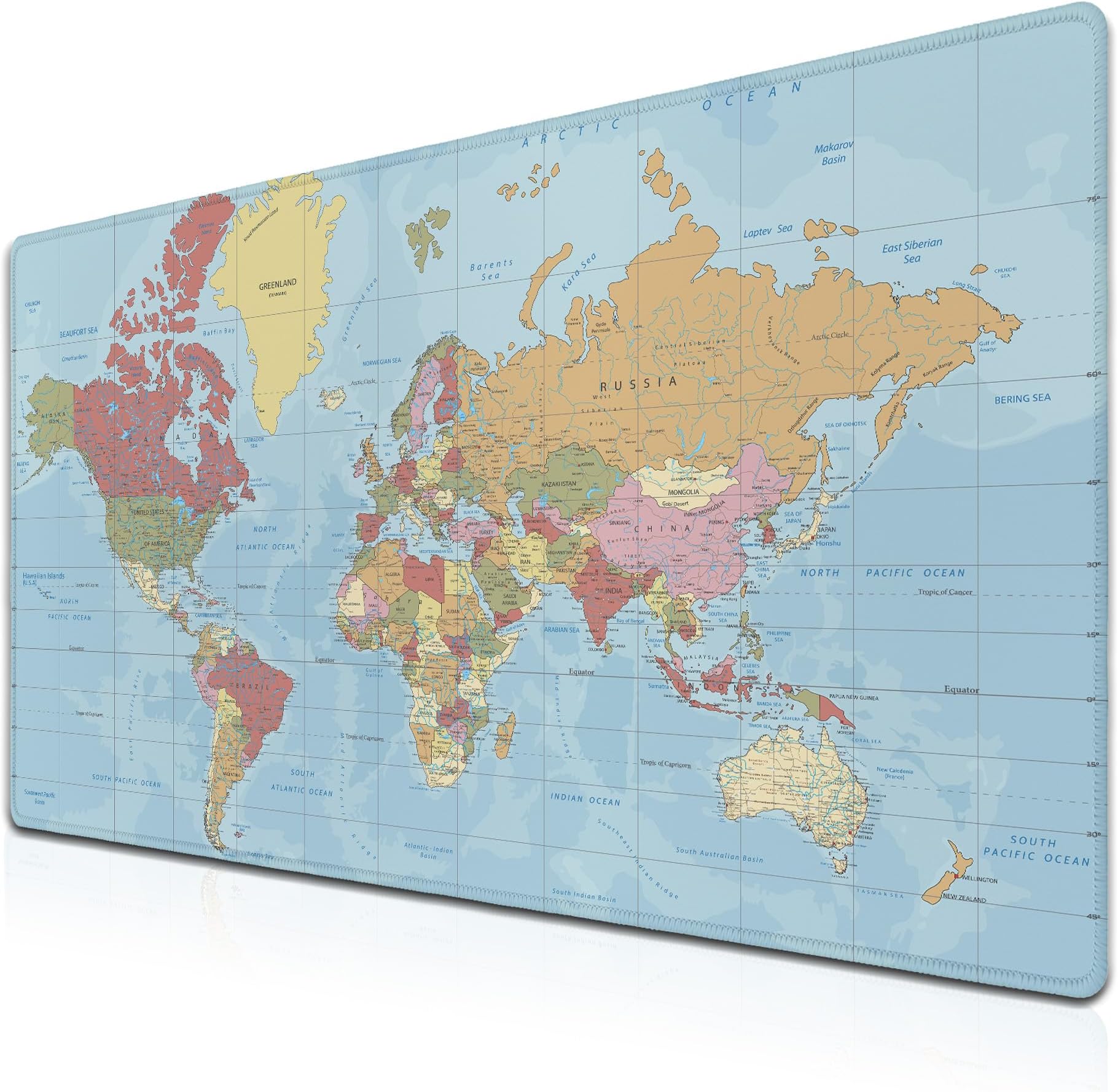 Amazon.com : Mouse Pad, Large Antique World Map Desk Mat, Extended Non ...