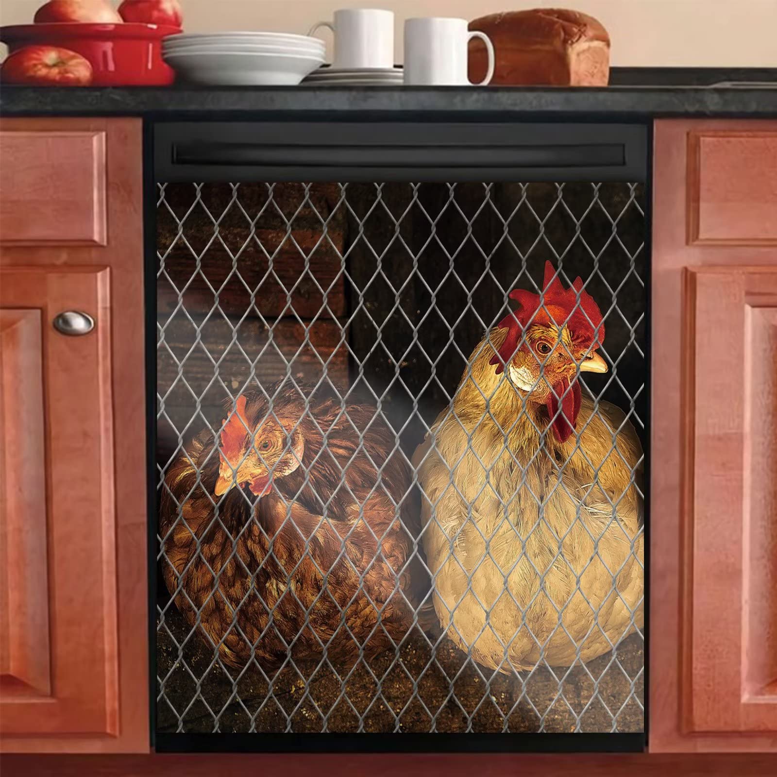 Amazon.com: Farm Chicken Dishwasher Cover Decorative Magnet,Animal ...
