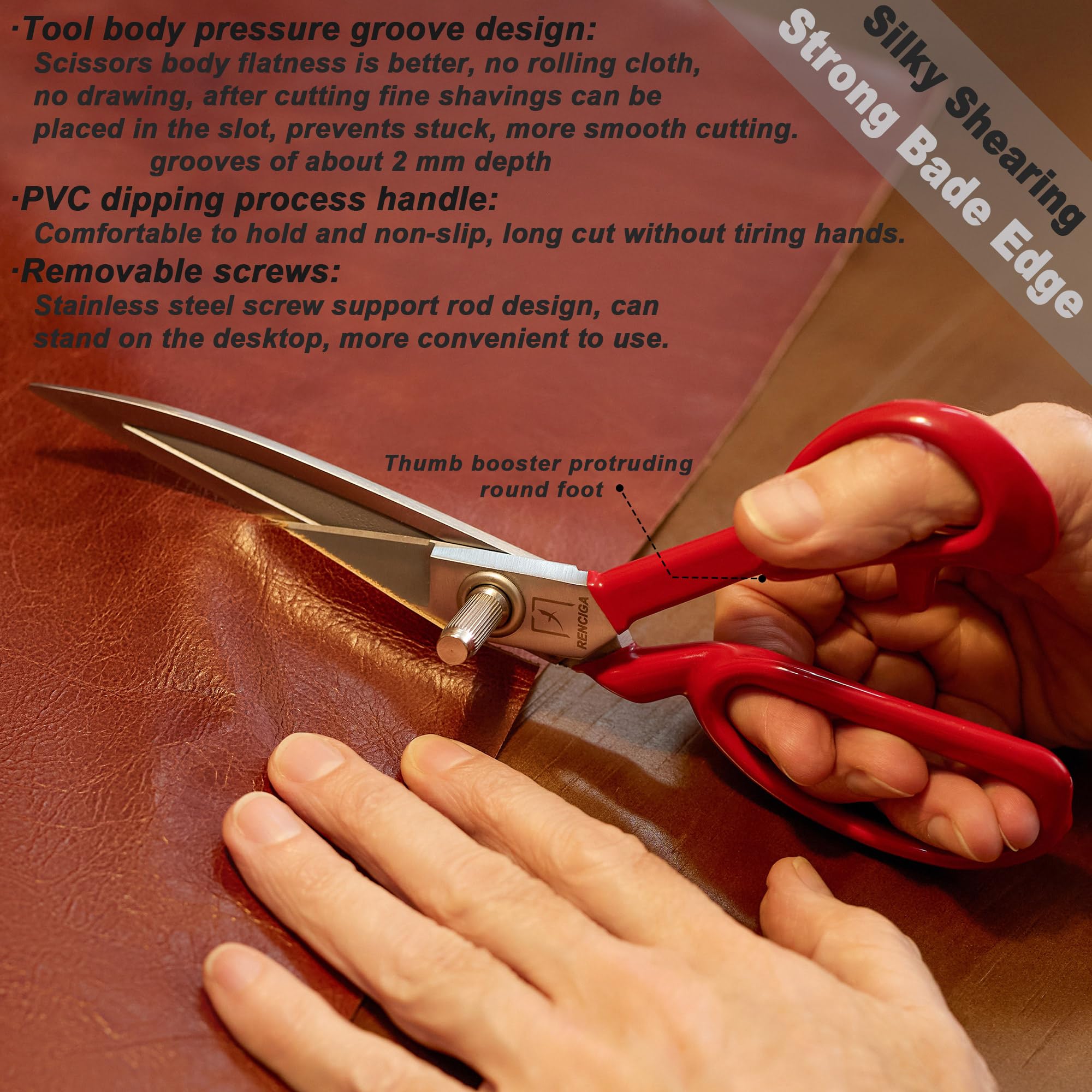 Snapklik.com : Renciga Fabric Scissors Tailor Sewing Shears Threading Needle Tools Kit 10 Inch ...