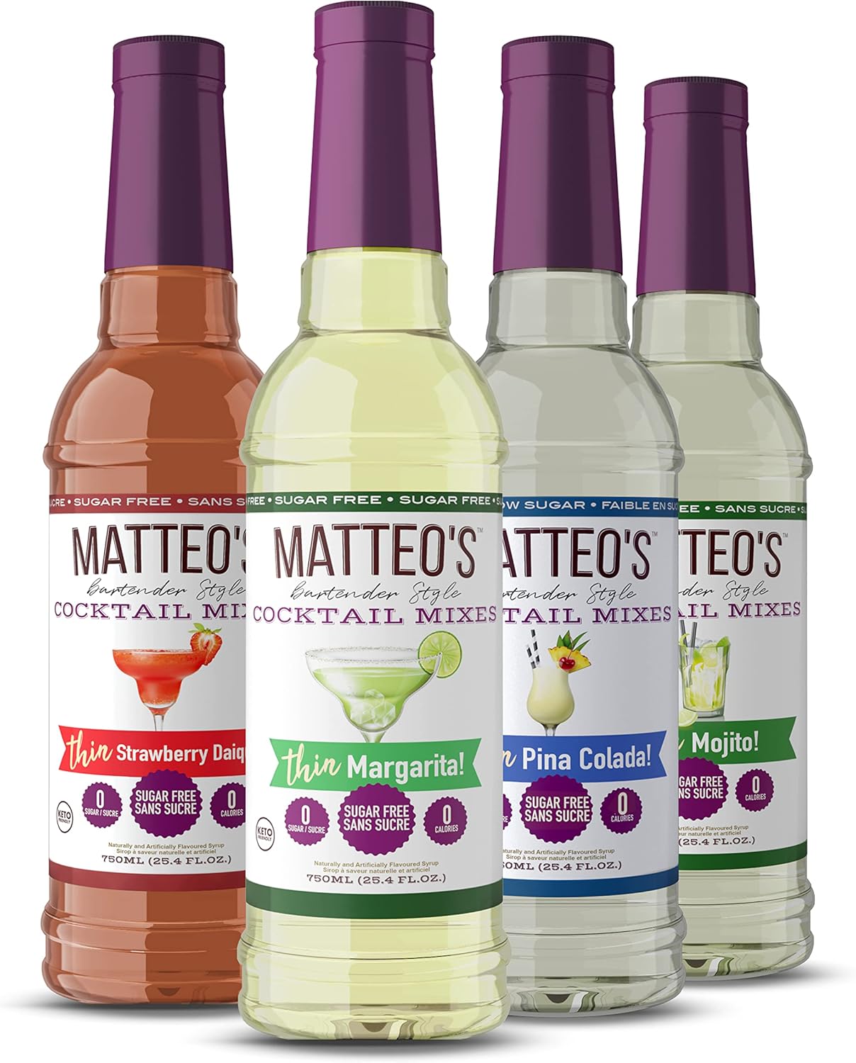 Matteo's Sugar Free Cocktail Mixes - Variety Pack - Zero Sugar ...