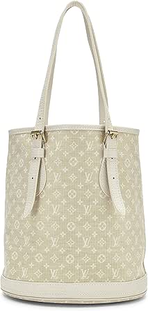 Amazon.com: Louis Vuitton, Pre-Loved Beige Monogram Mini Lin Bucket PM ...