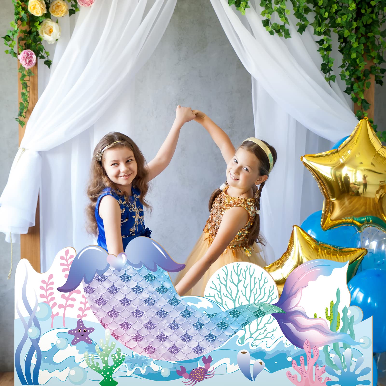 Mermaid Tail Photo Prop Stand up Mermaid Photo Cutout Cardboard Mermaid ...