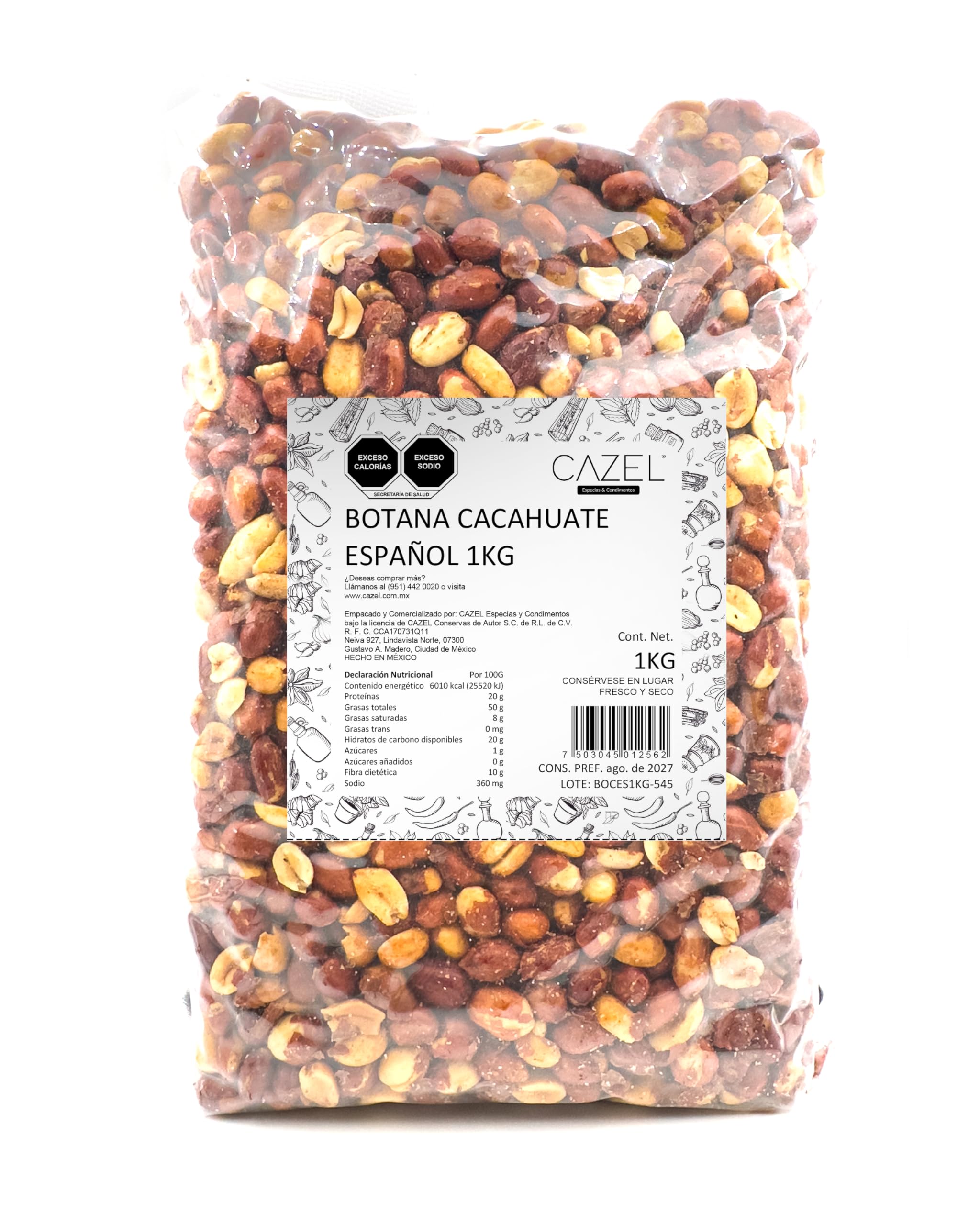 Cacahuate Español 1kg : Amazon.com.mx: Alimentos y Bebidas