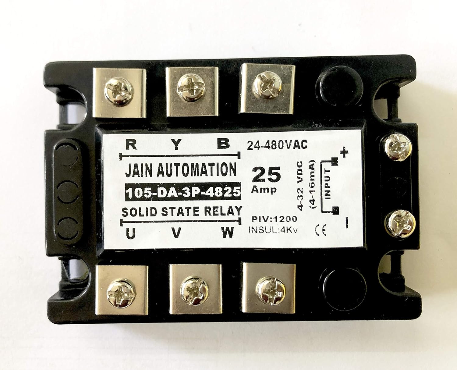 SOLID STATE RELAY SSR 3PH 25 AMP THREE PHASE DC INPUT 4-32 VDC TO AC ...