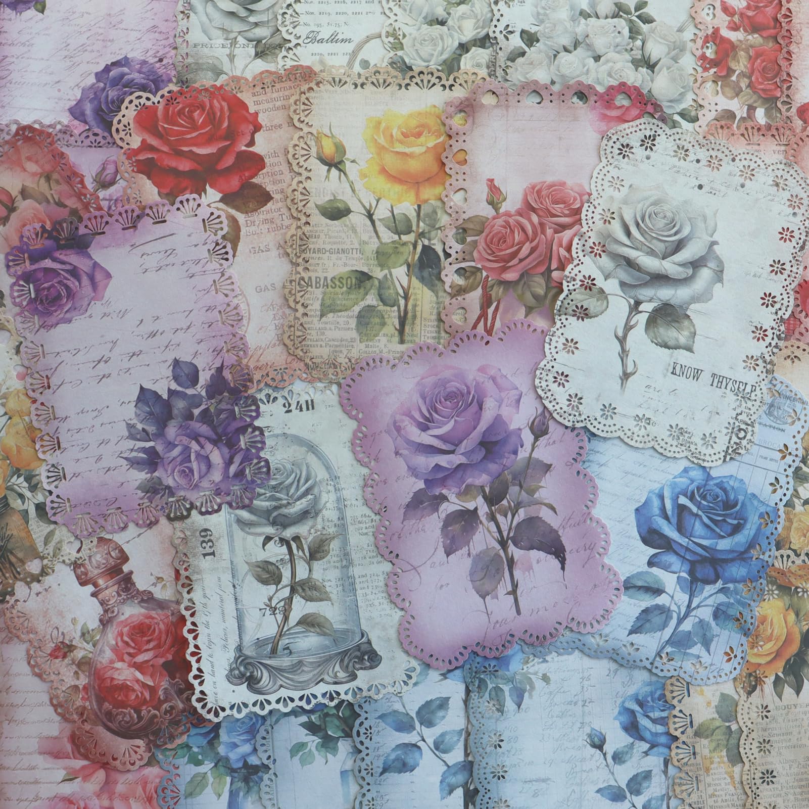 Amazon.com : 60pcs Vintage Lace Scrapbook Paper, Floral Scrapbooking ...