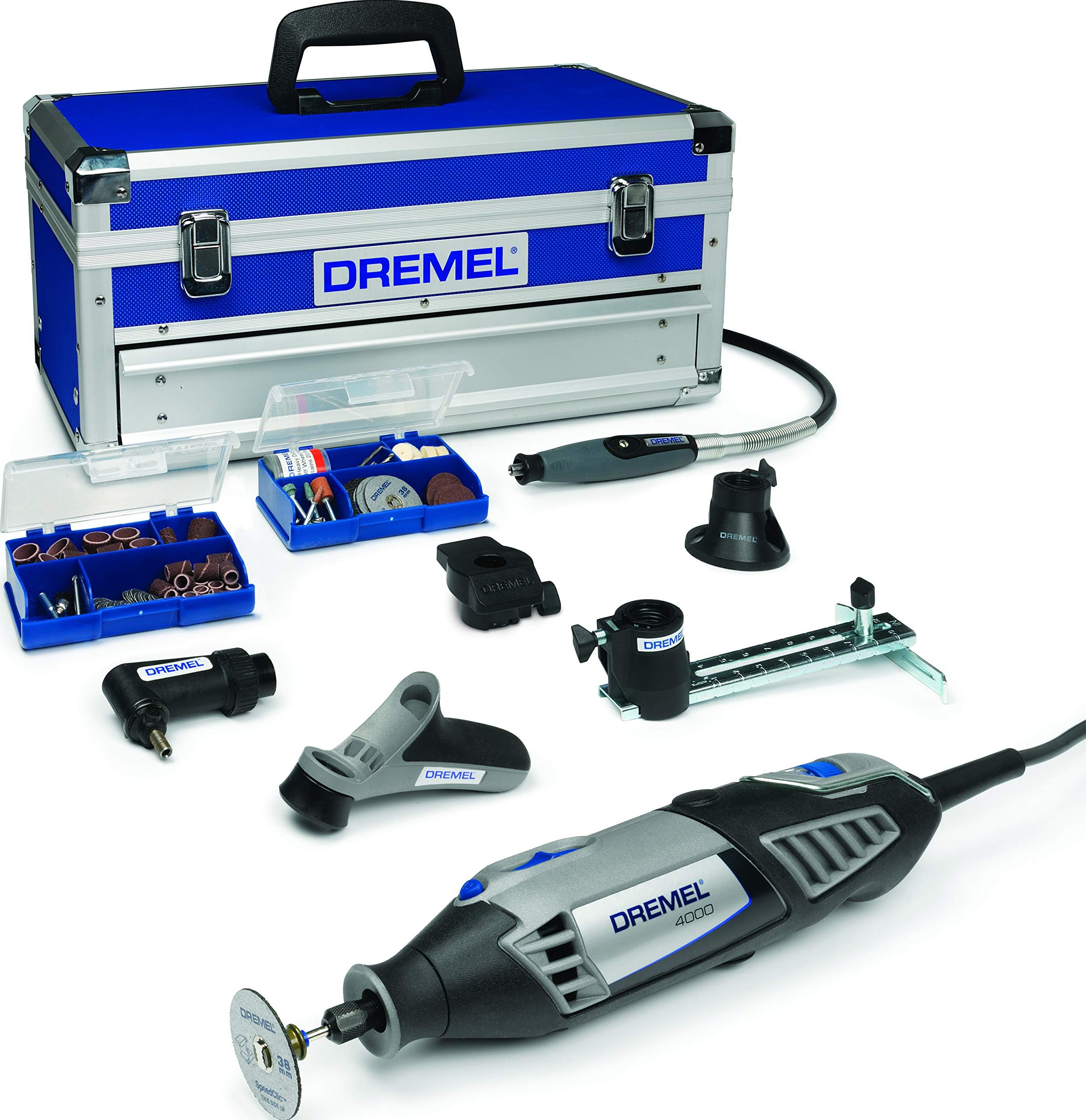 Dremel 4000 Rotary Tool 175 W, Rotary Multi Tool Kit with 6 Attachments ...