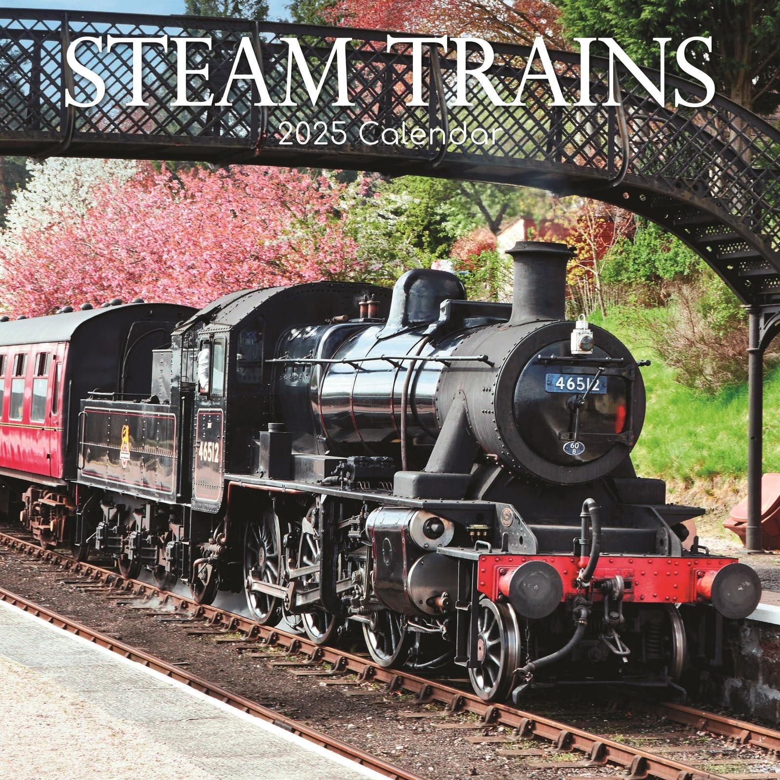 2025 Square Wall Calendar, Steam Trains, 16-Month Transport Theme with ...