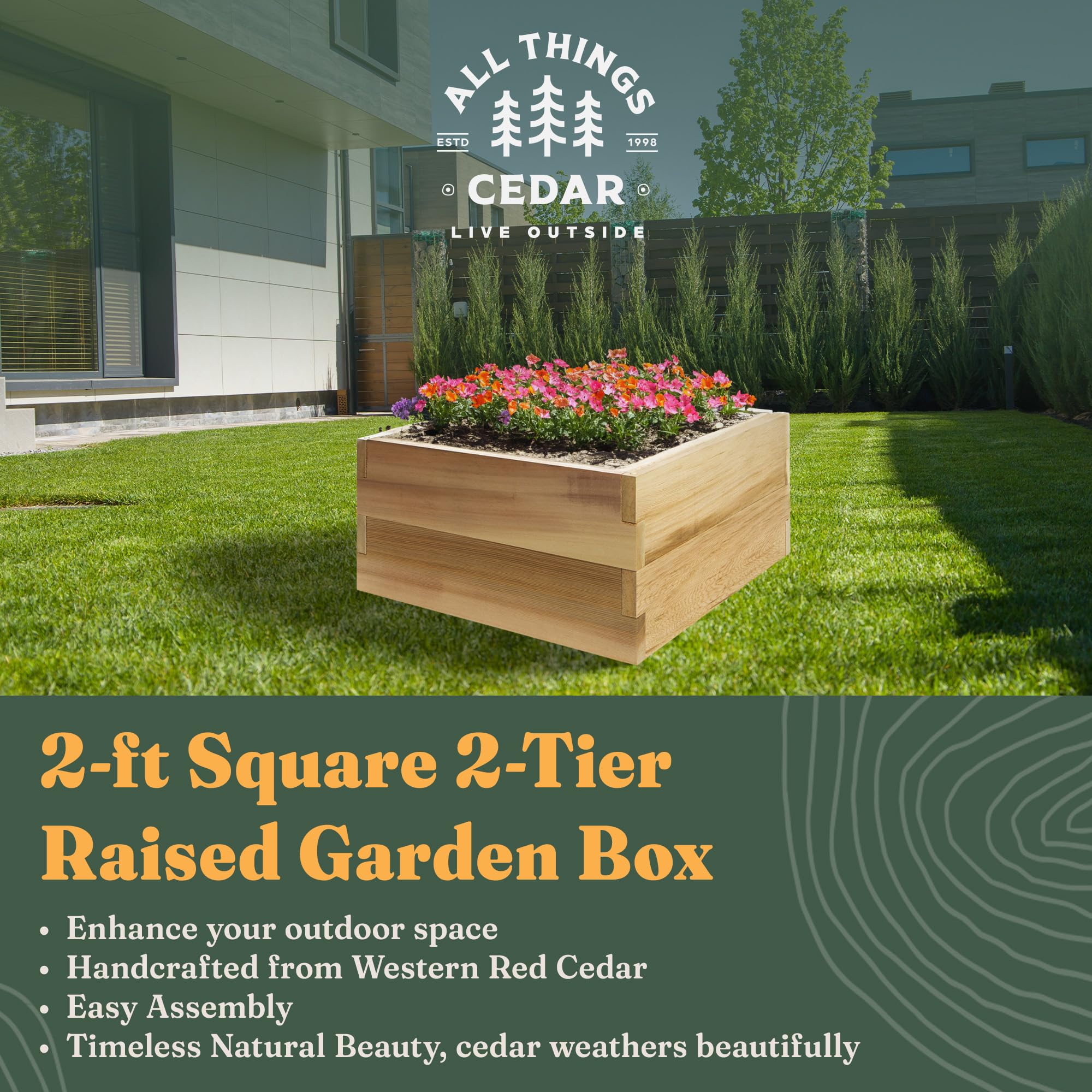 Square Cedar Raised Garden The Marnie Kitchen Garden Package: Four