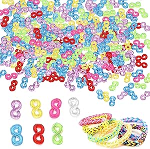 500PCS S Clips for Loom Bands,Bracelet Woven Connector S Clips,Colorful ...