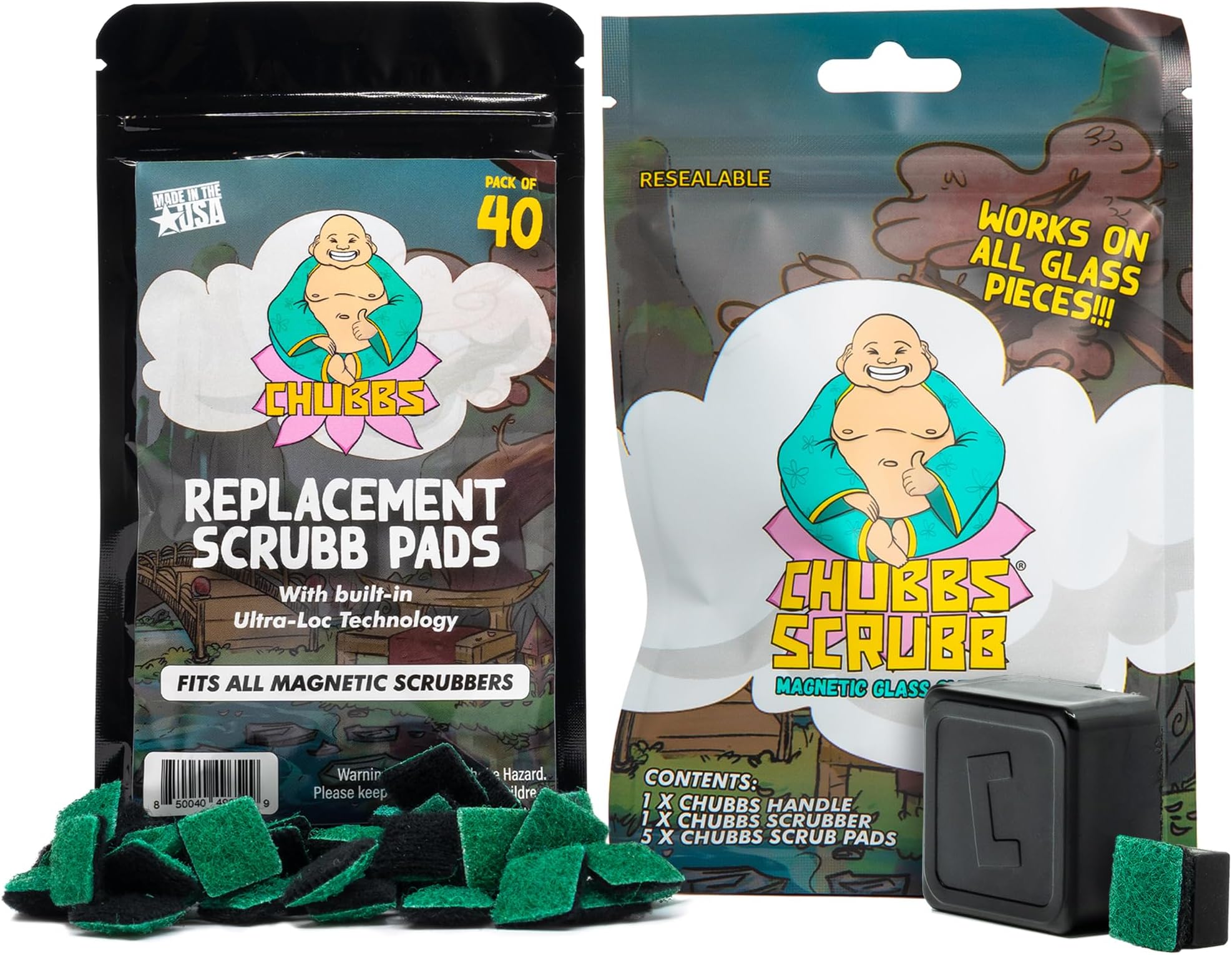 Amazon.com: Chubbs Scrubb Magnetic Glass Cleaner Kit - Mini Magnet ...