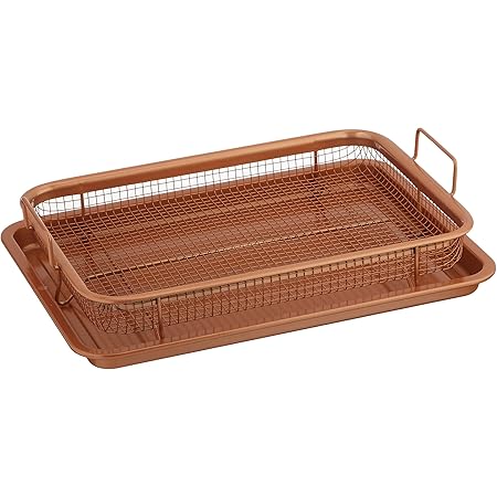 Amazon.com: Chef Pomodoro Copper Crisper Tray, Air Fryer Tray for Oven ...