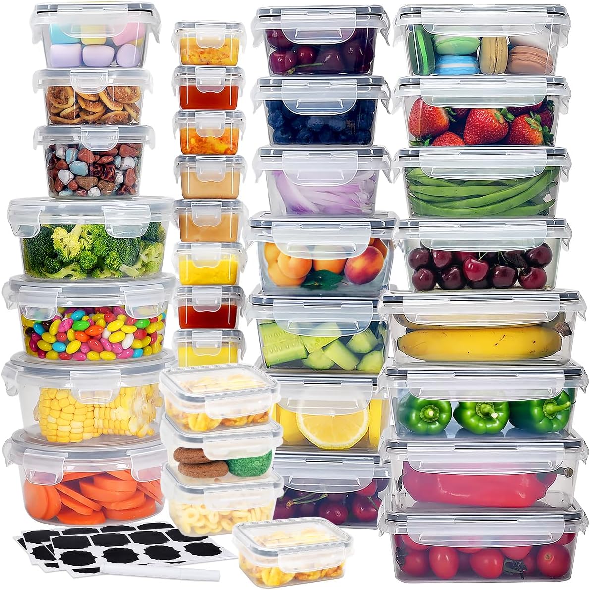 Anshine 34 Pack Airtight Food Storage Containers Set, BPA free Meal ...