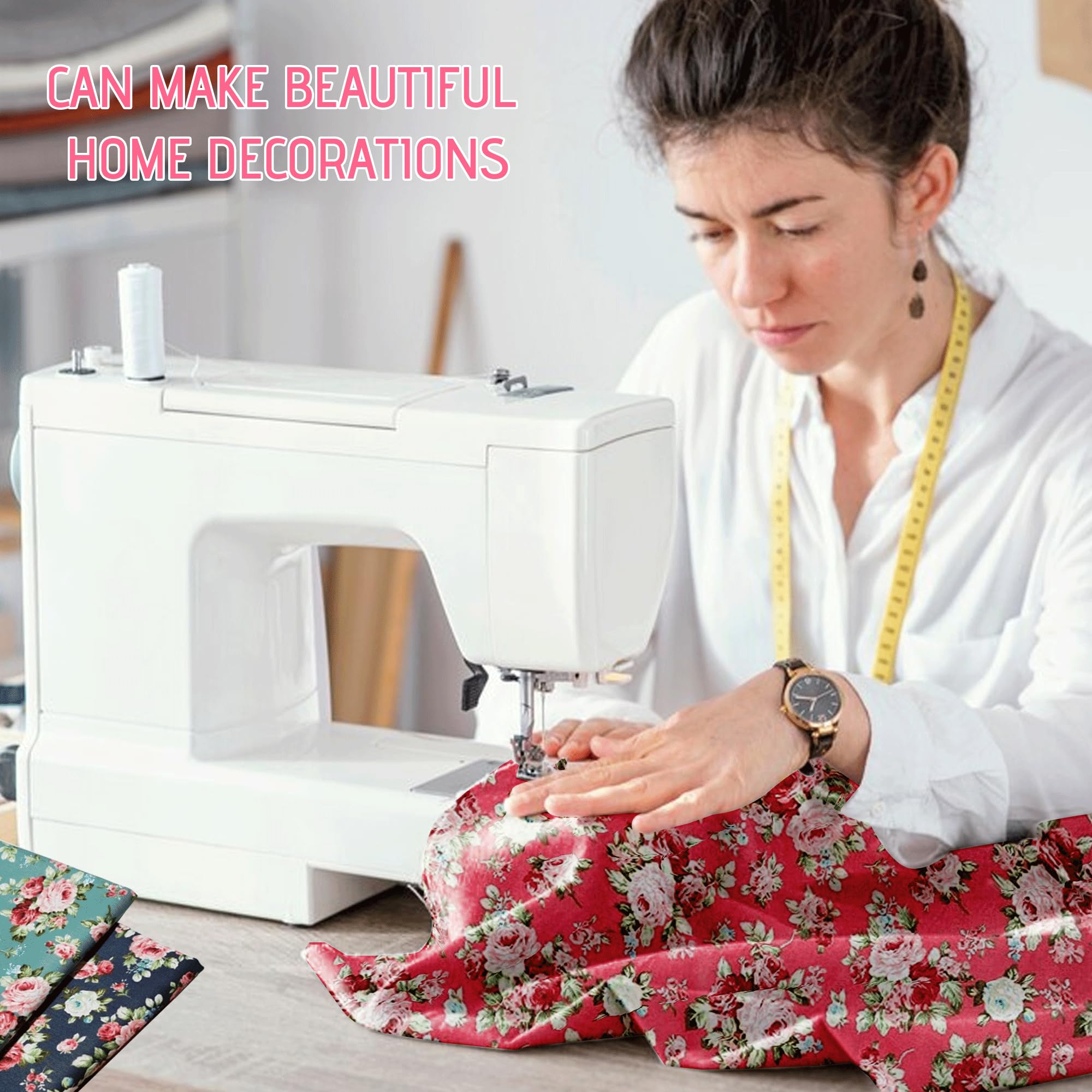 Sewing Machine Fabric Print Assorted Sewing Pattern 3 Quilting Cotton