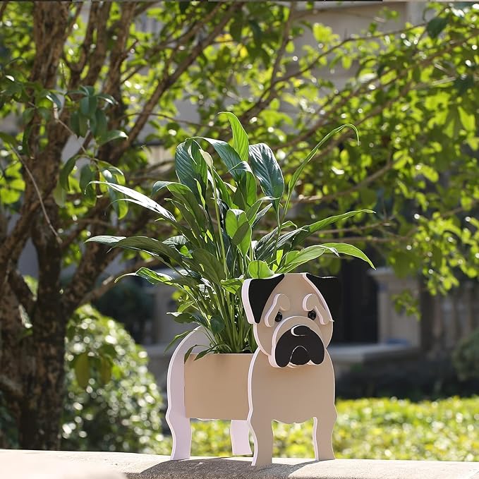 Amazon.com: Fitcho Pug Gifts for Pug Lovers, Pug Dog Planter Plant Pot ...