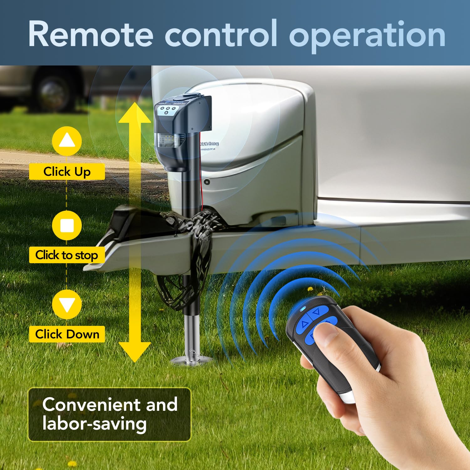 Snapklik.com : RISTOW Remote Control Electric Trailer Jack 5000 Lbs ...