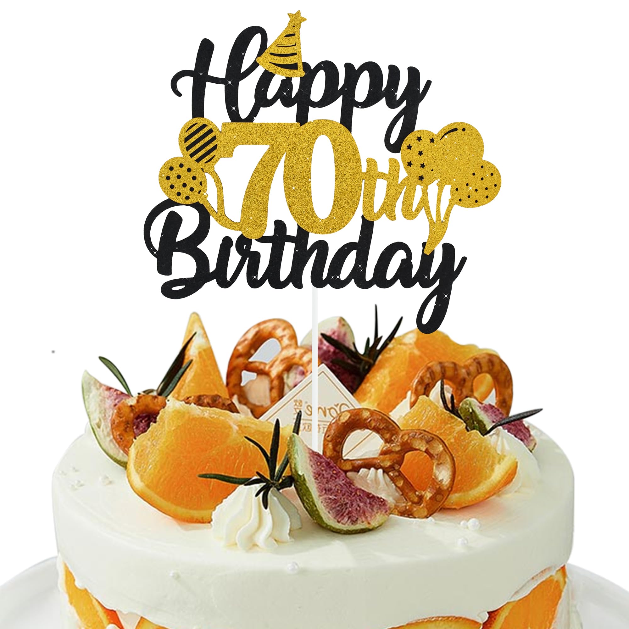 Amazon.com: BEISHIDA 70th Cake Toppers Happy Birthday Cake Decorations ...