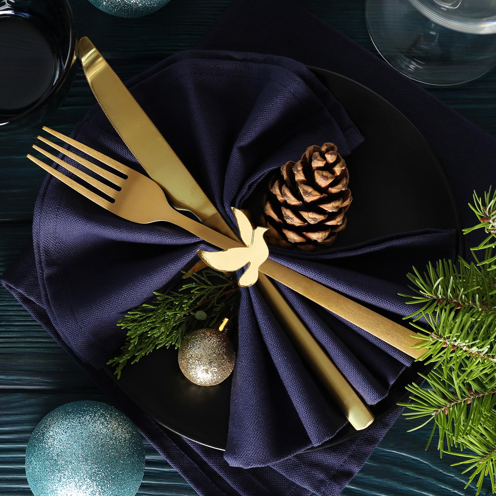 Snapklik.com : Set Of 24 Gold Napkin Rings Cross Metal First Communion ...