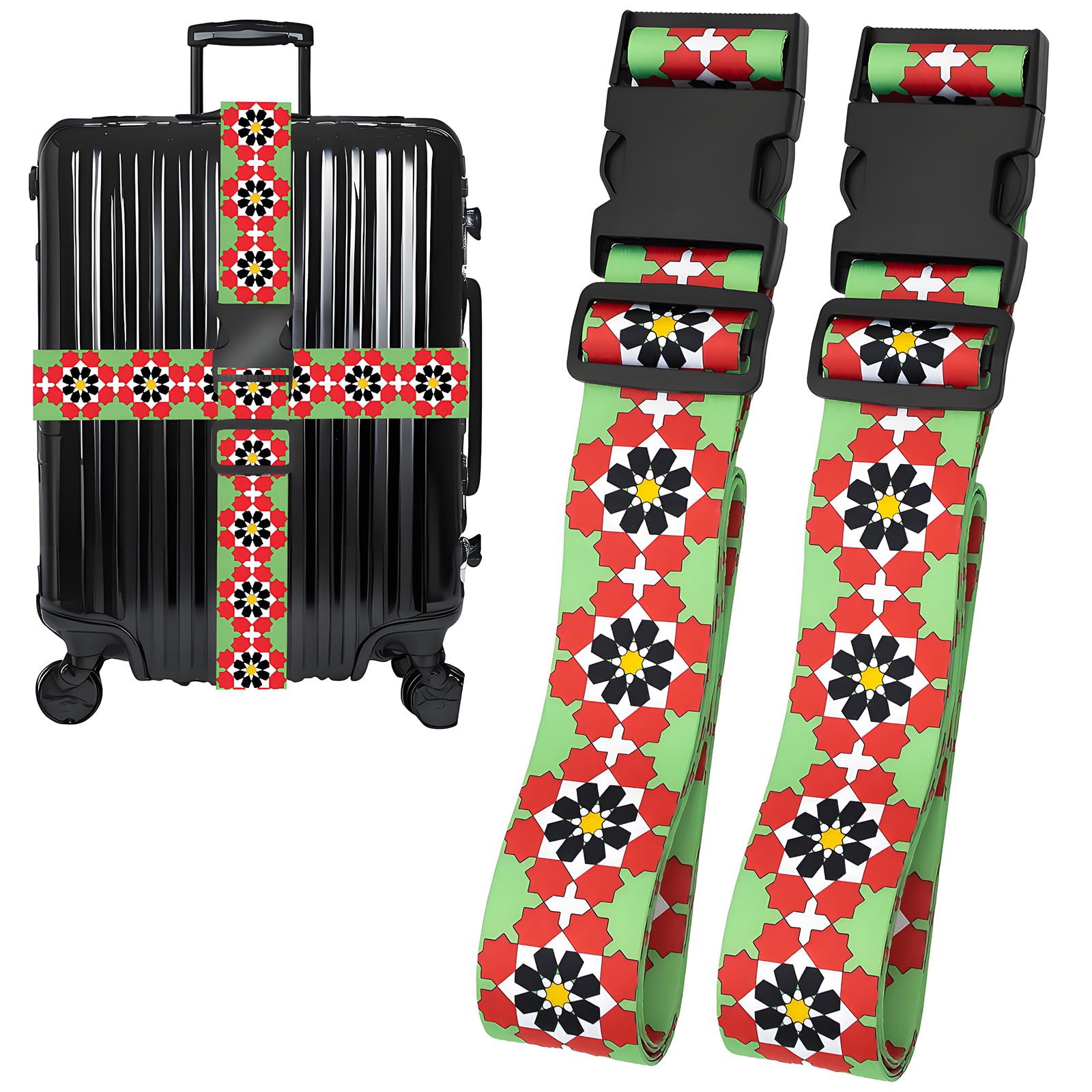 Amazon.com: Flowers Luggage Straps for Suitcases, Adjustable Luggage ...