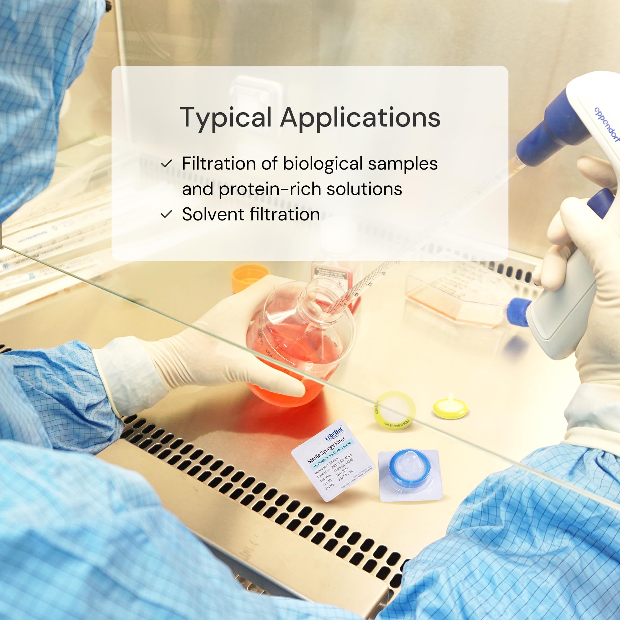 Snapklik.com : COBETTER 10 pcs/PK Sterile Syringe Filter Double-Layer ...