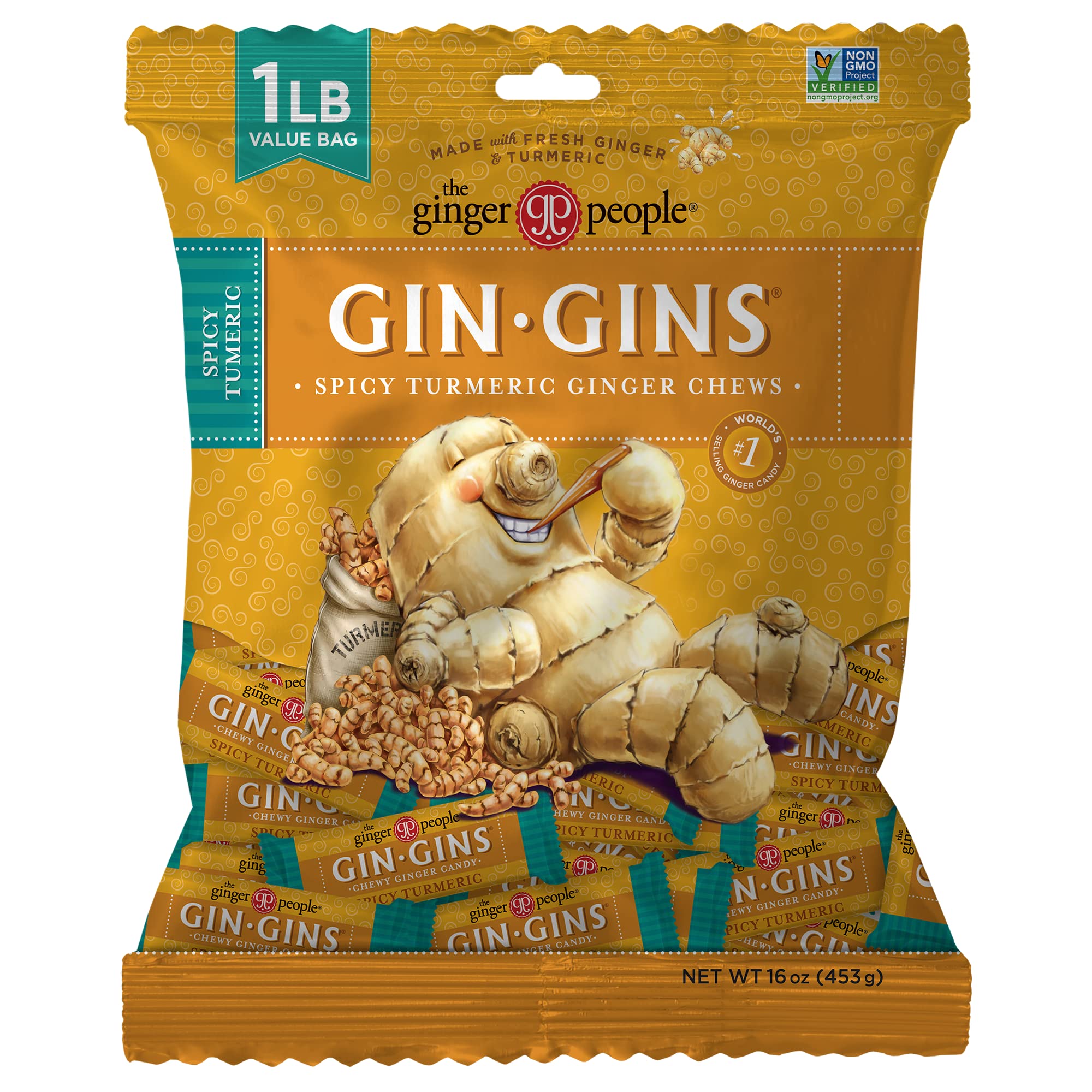 Amazon.com : GIN GINS Spicy Turmeric Ginger Chews by The Ginger People ...