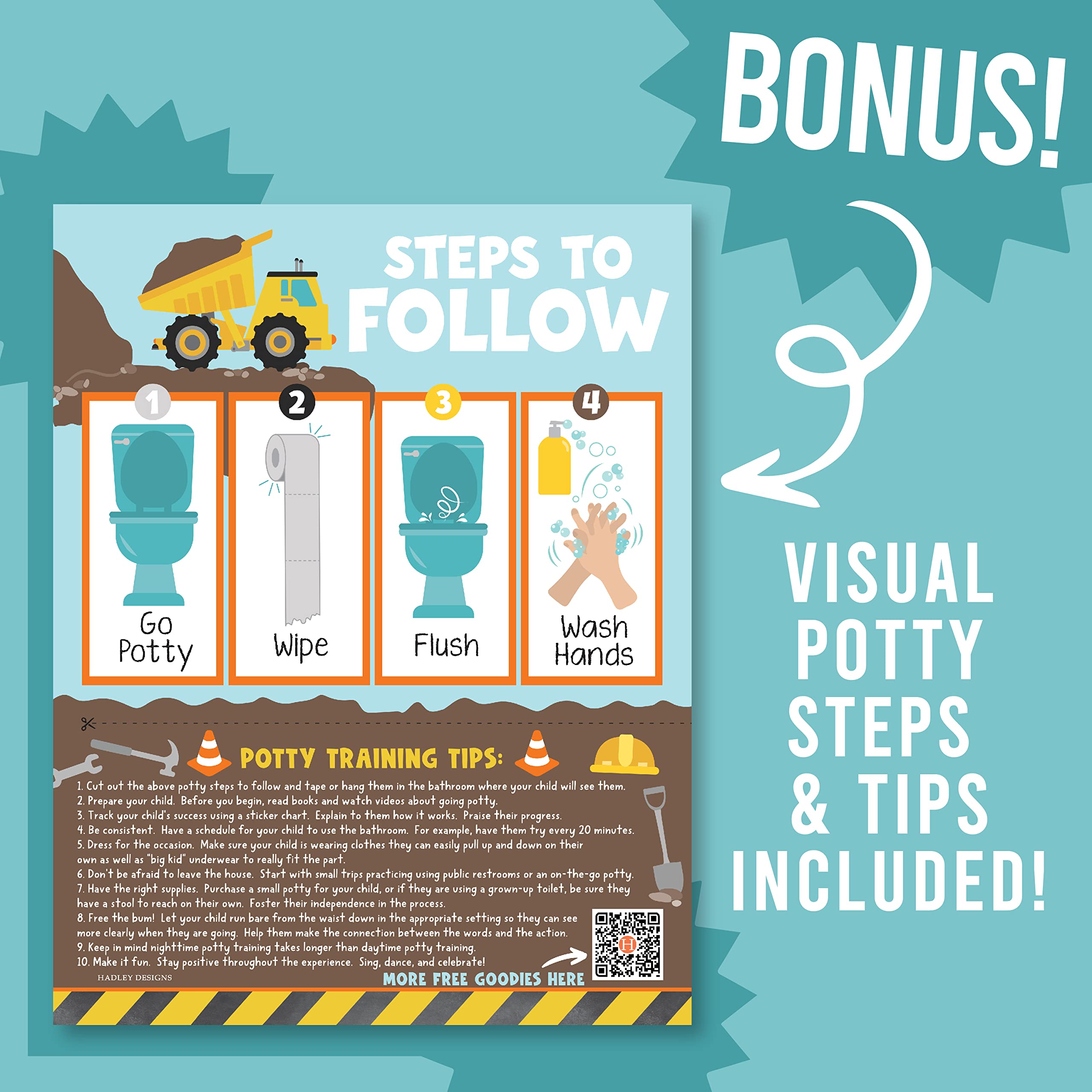 Snapklik.com : Construction Potty Training Chart For Toddlers Boys ...