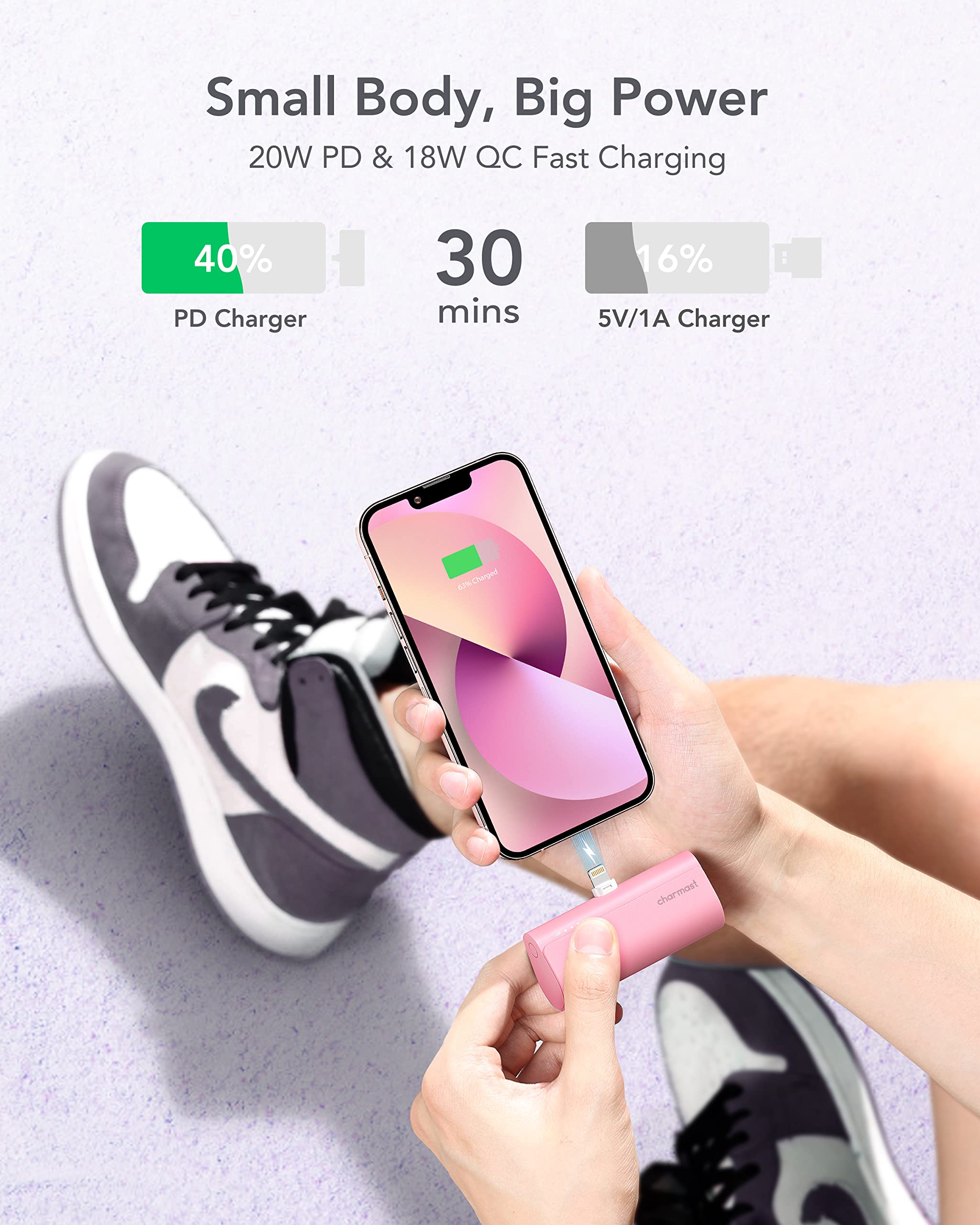 Snapklik.com : Charmast Small Portable Charger 5000mAh, Ultra-Compact ...