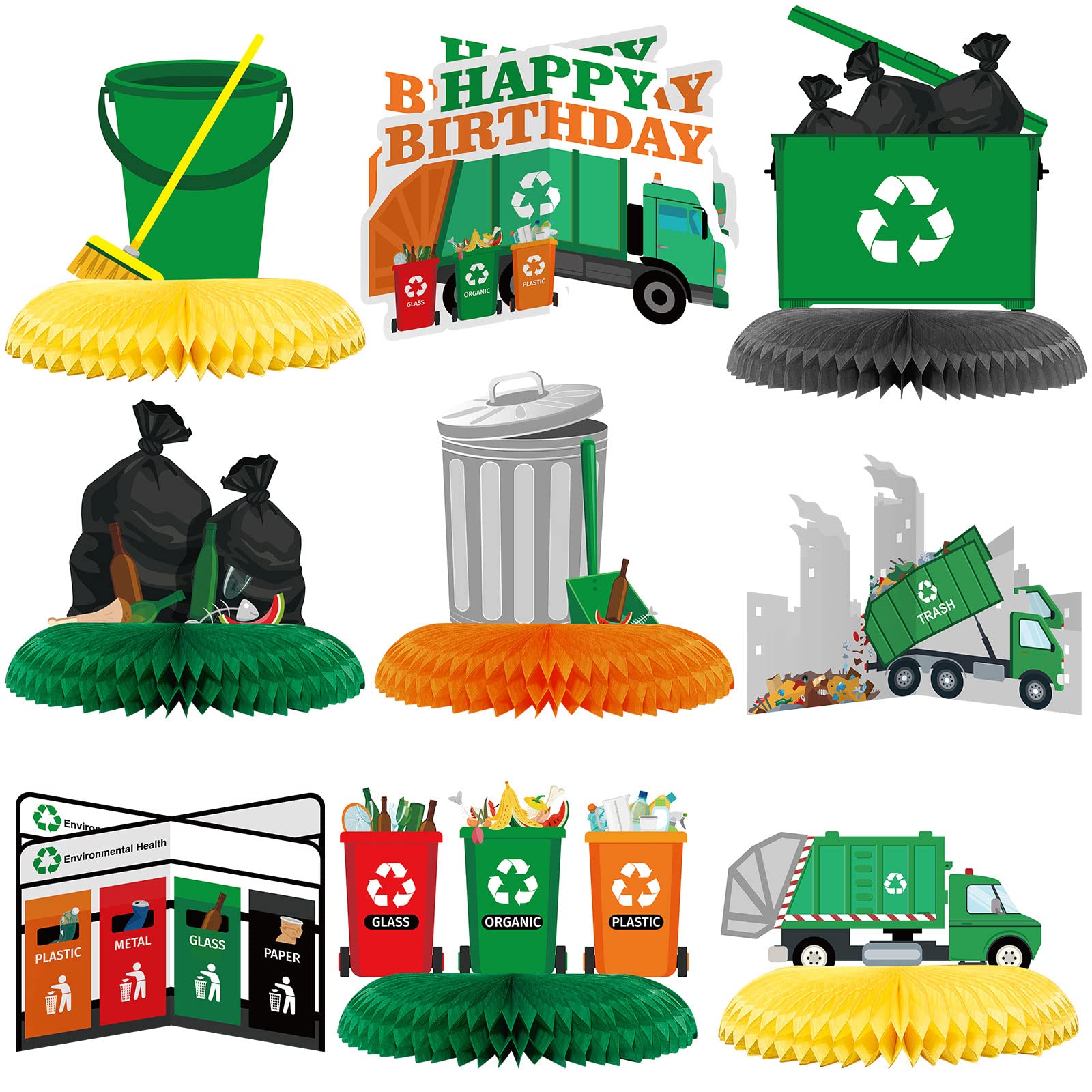 Buy 9 Pieces Garbage Truck Honeycomb Table Centerpiece Garbage Truck buy-9-pieces-garbage-truck-honeycomb-table-centerpiece-garbage-truck