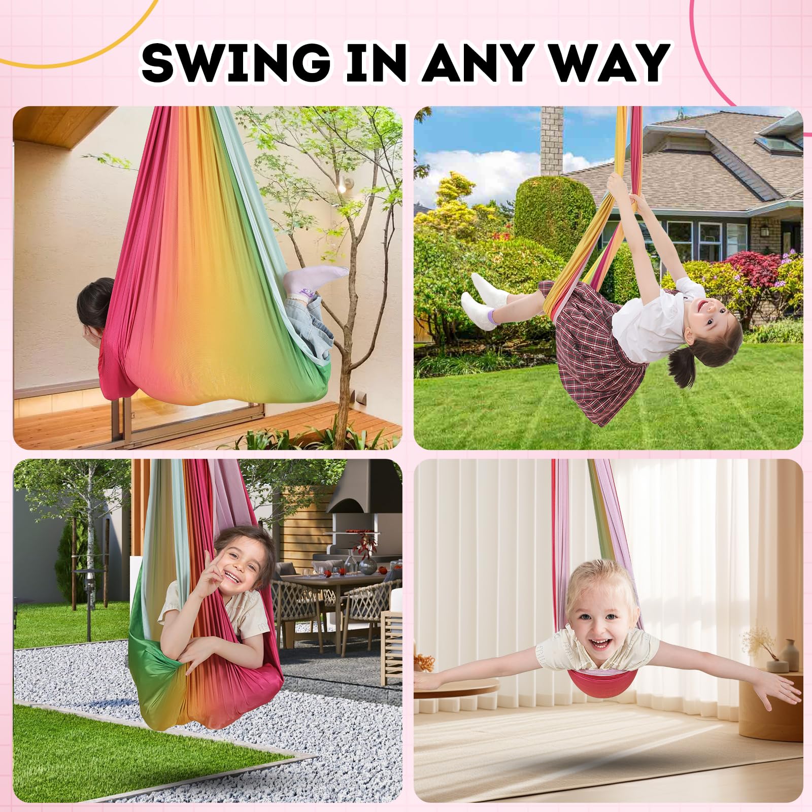 Snapklik.com : Sensory Swing For Kids & Adults Holds Up To 300lbs ...