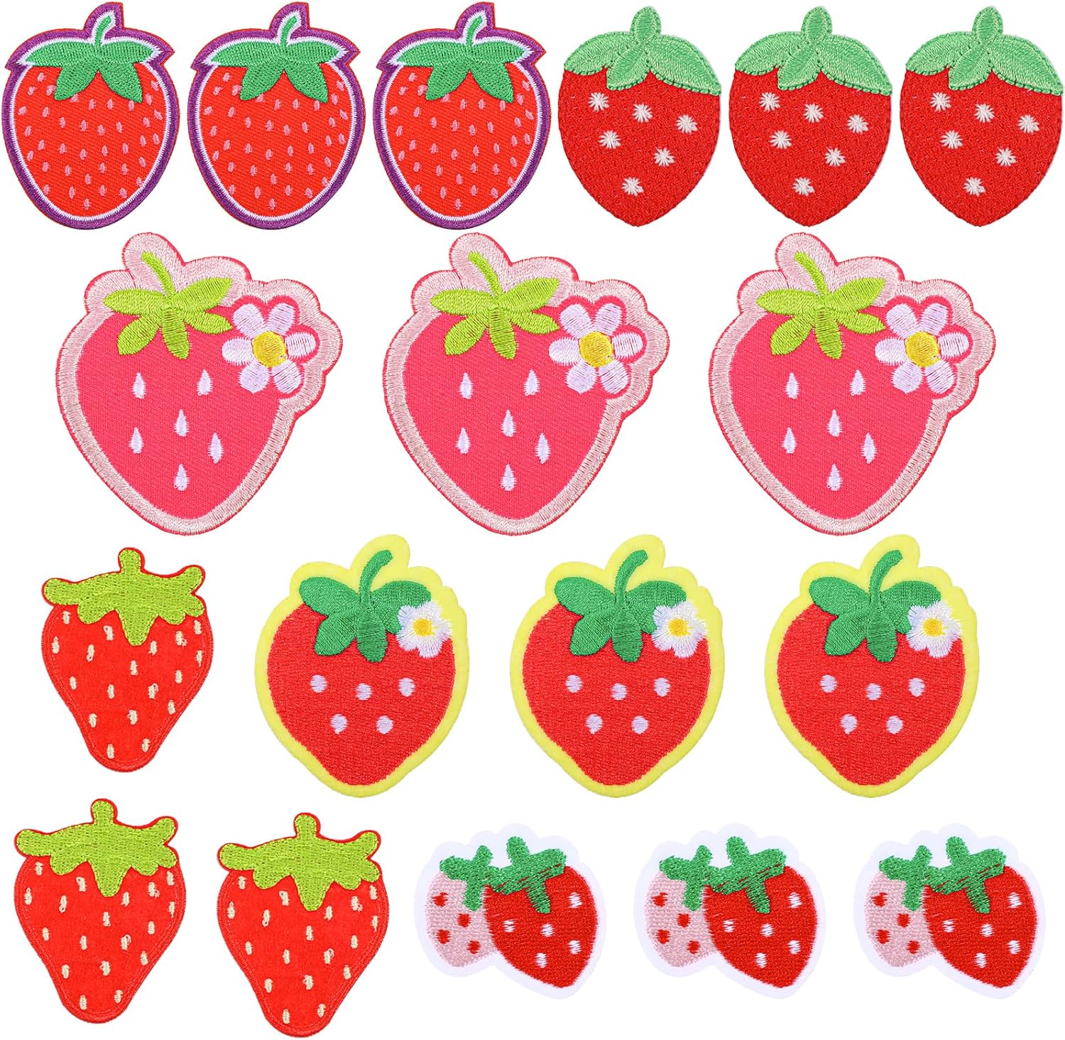 Amazon.com: JIYIN 12Pack Cute Strawberry Patches Iron On, Embroidered ...
