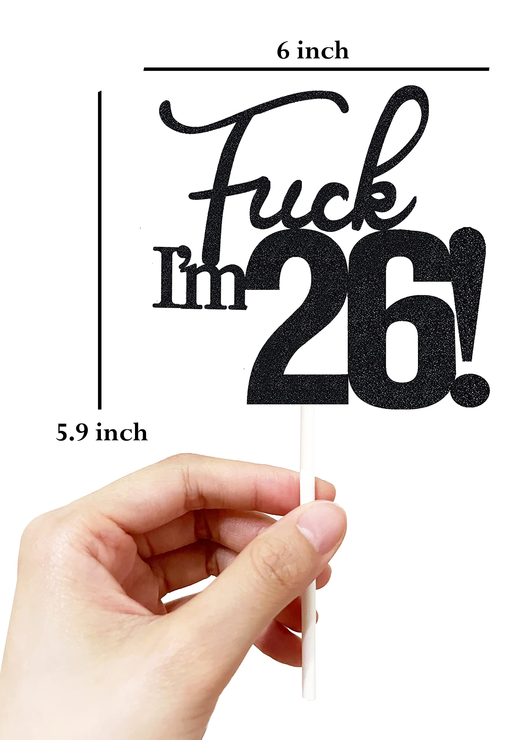 Snapklik.com : 26 Cake Toppers, 26 Birthday Cake Toppers-Black Glitter ...