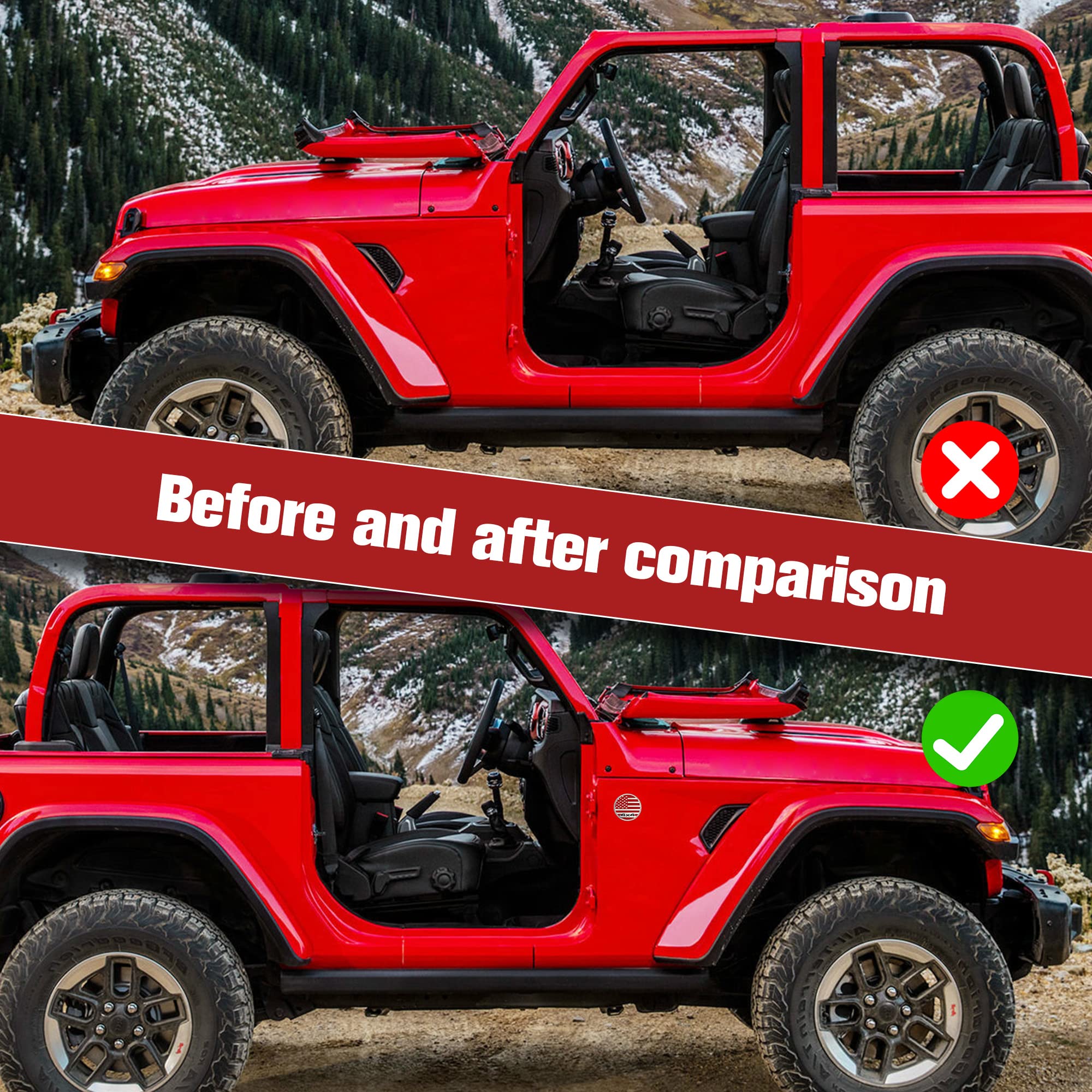 Snapklik.com : Zhizhong 4x4 Emblem, Round American Flag Badge Fit Jeep ...