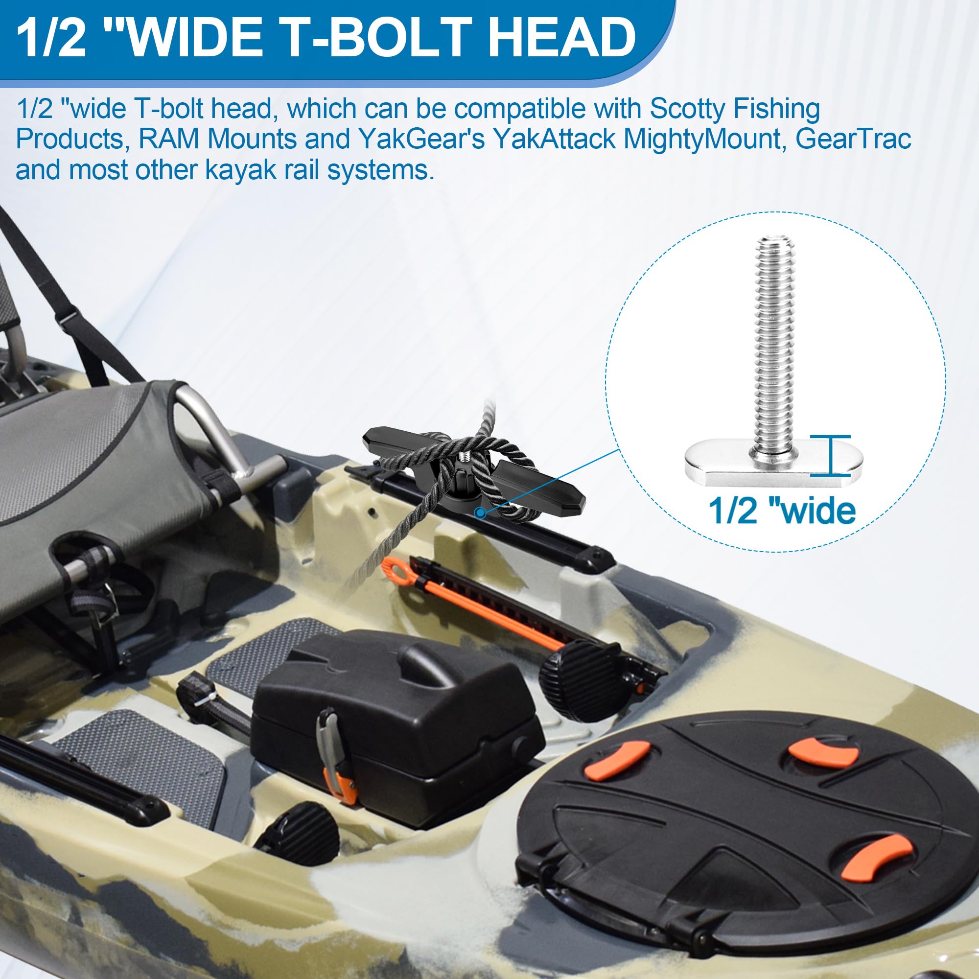 Snapklik.com : Kayak Track Mount GT Cleat, XL Kayak Anchor Cleat, Kayak ...