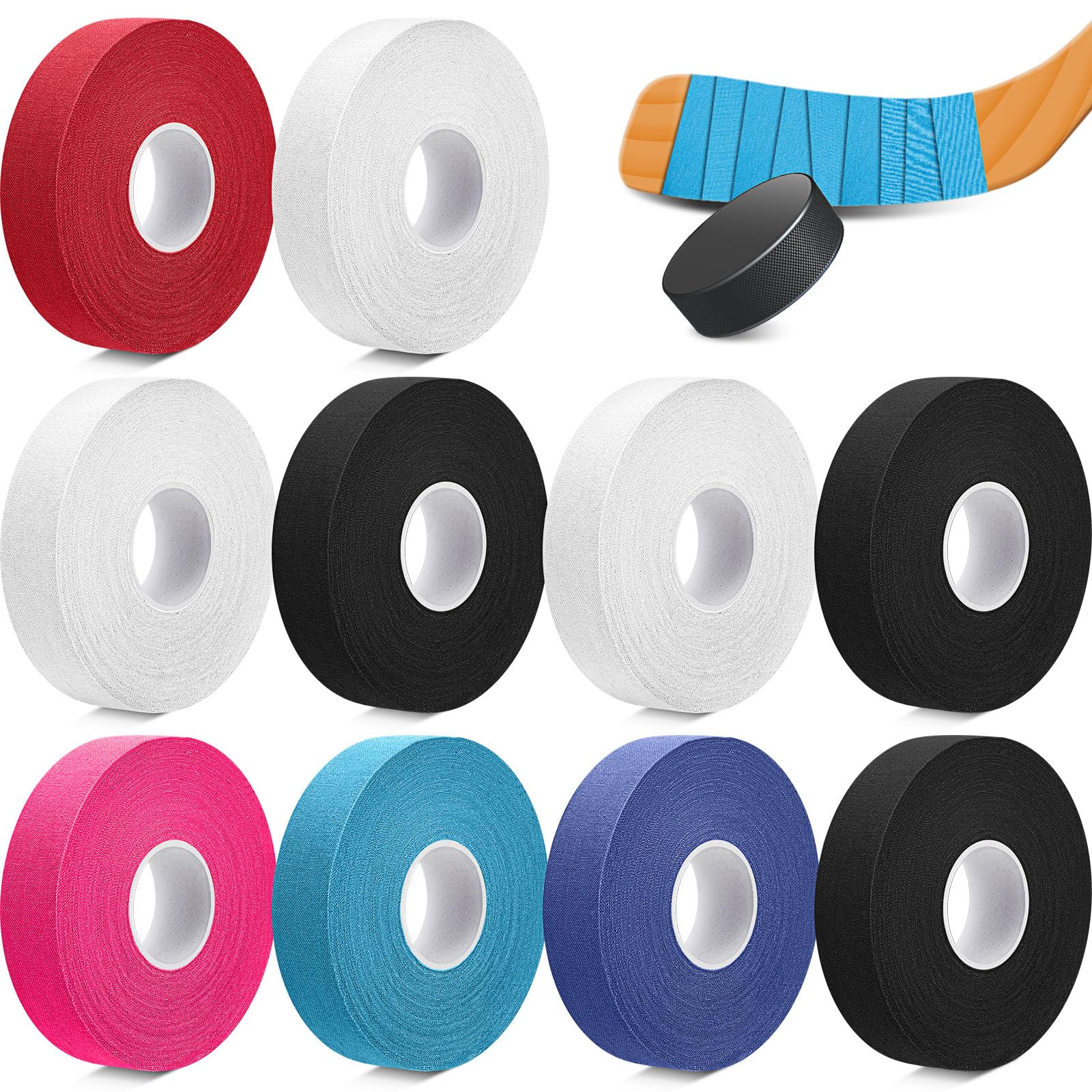 Amazon.com : Meooeck 10 Rolls Hockey Tape Multipurpose Hockey Stick ...