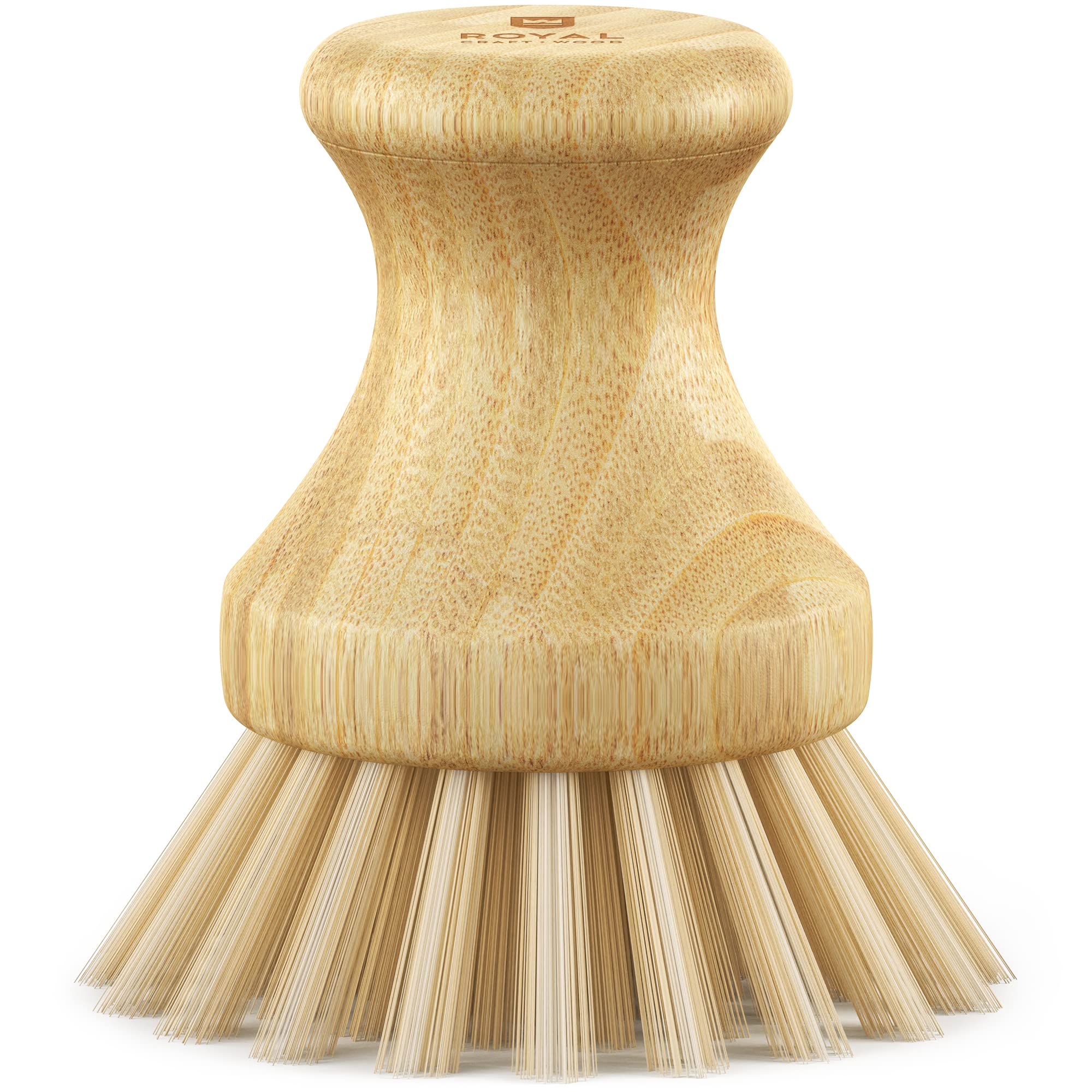 Amazon.com: ROYAL CRAFT WOOD Bamboo Dish Scrub Brush w/Handle - Wooden ...