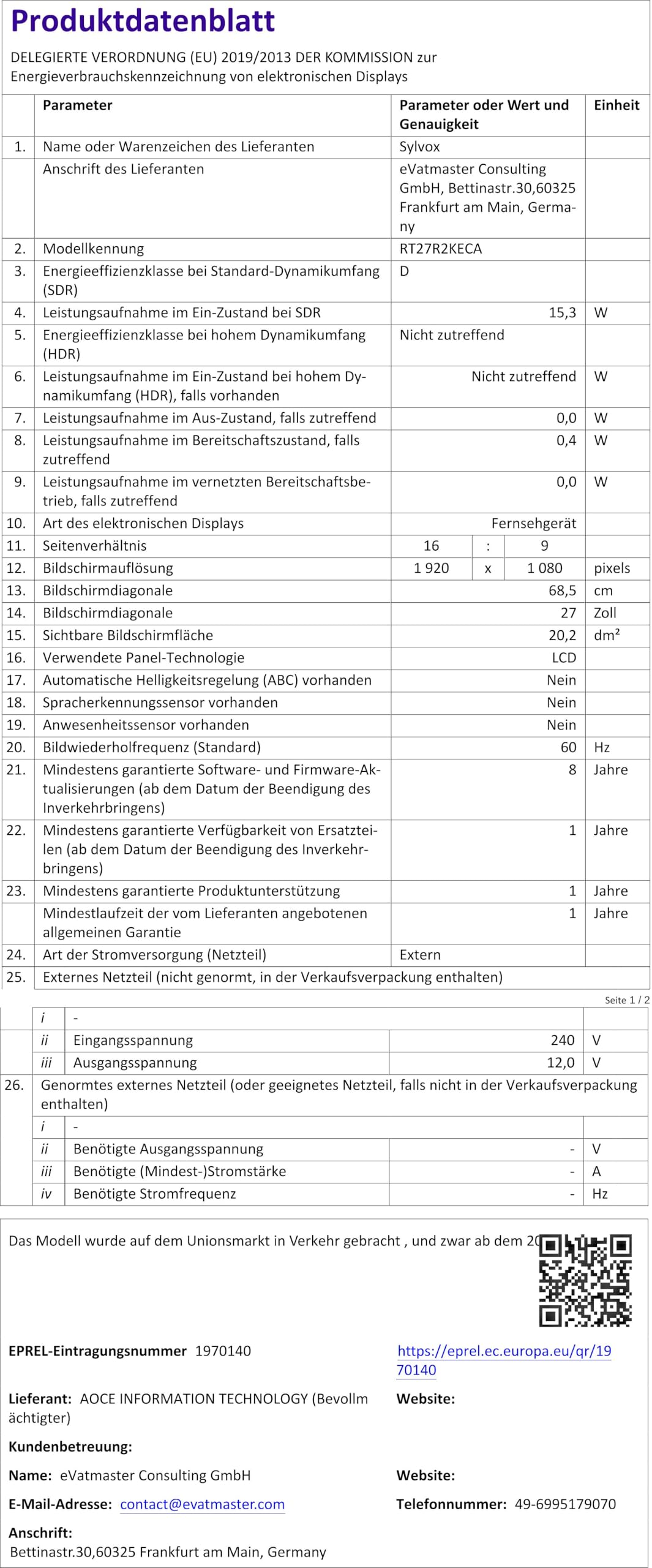 REFLEXION LDDX27IBT Smart LED Fernseher 27 Zoll / 69cm, LG webOSHub ...