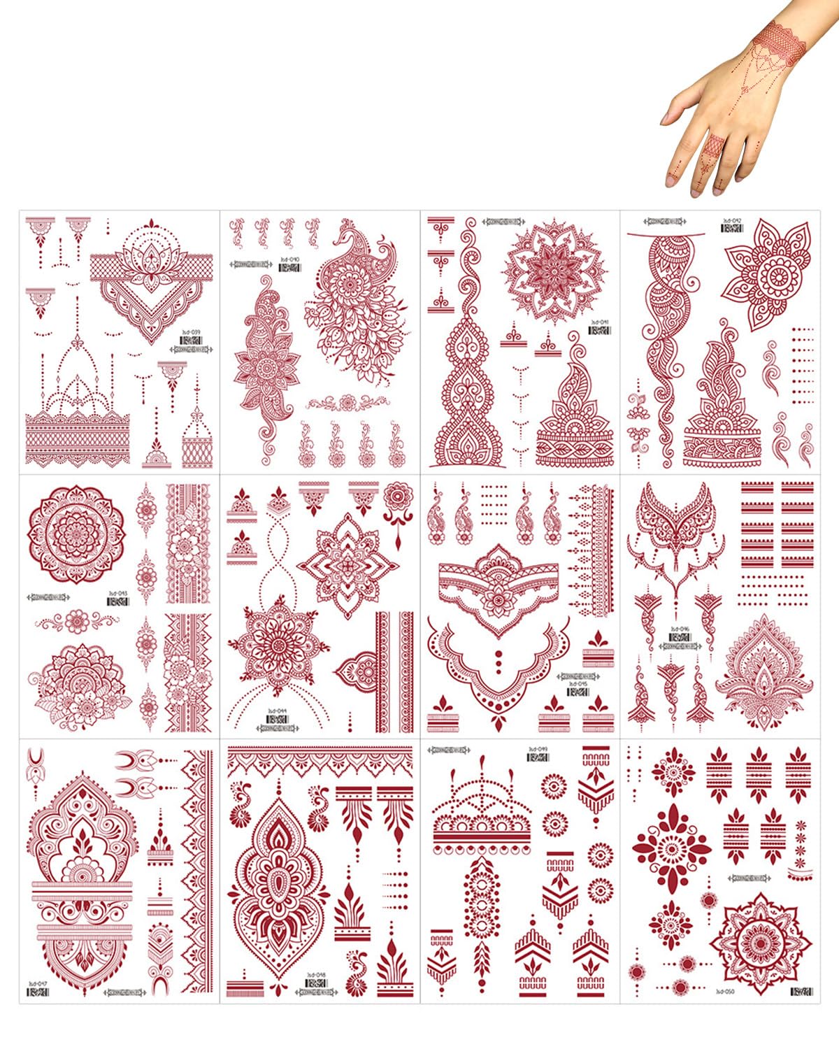 12 PCS Stickers for Hands Arabic, Stickers, Sticker for Women Men ...